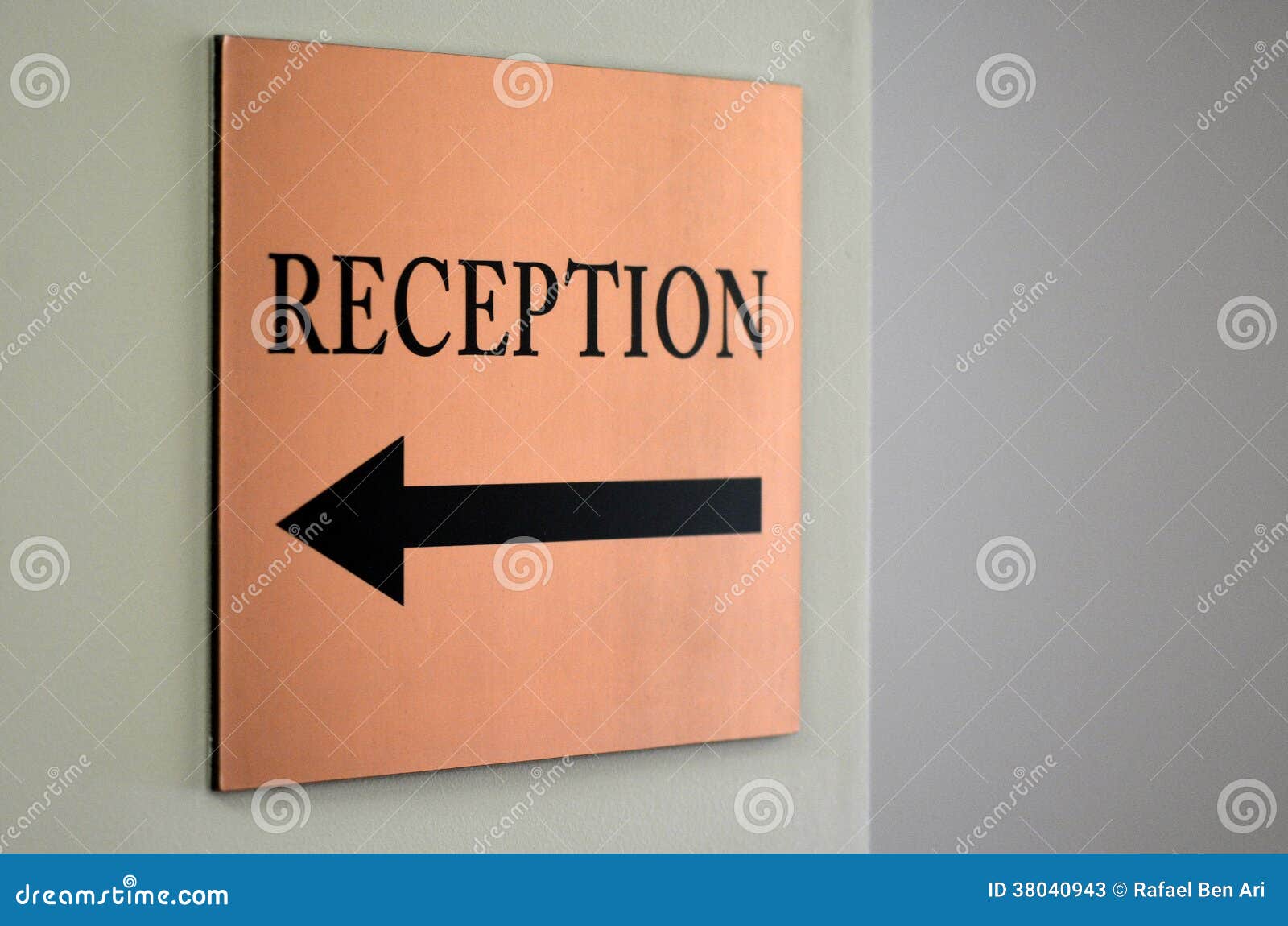 Reception sign stock image. Image of hostel, bronze, holiday - 38040943