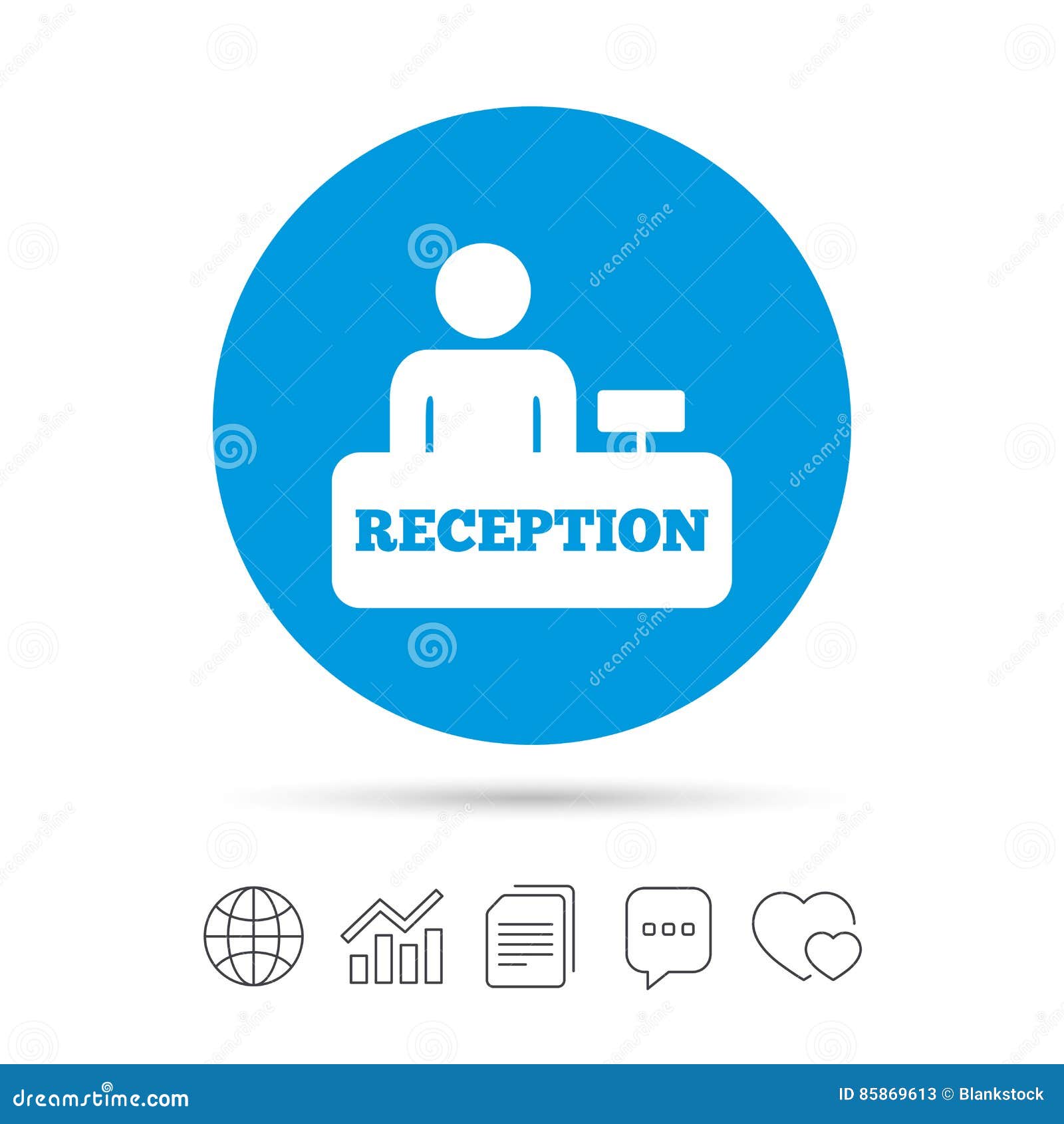 Reception Sign Icon. Hotel Registration Table. Stock Vector ...