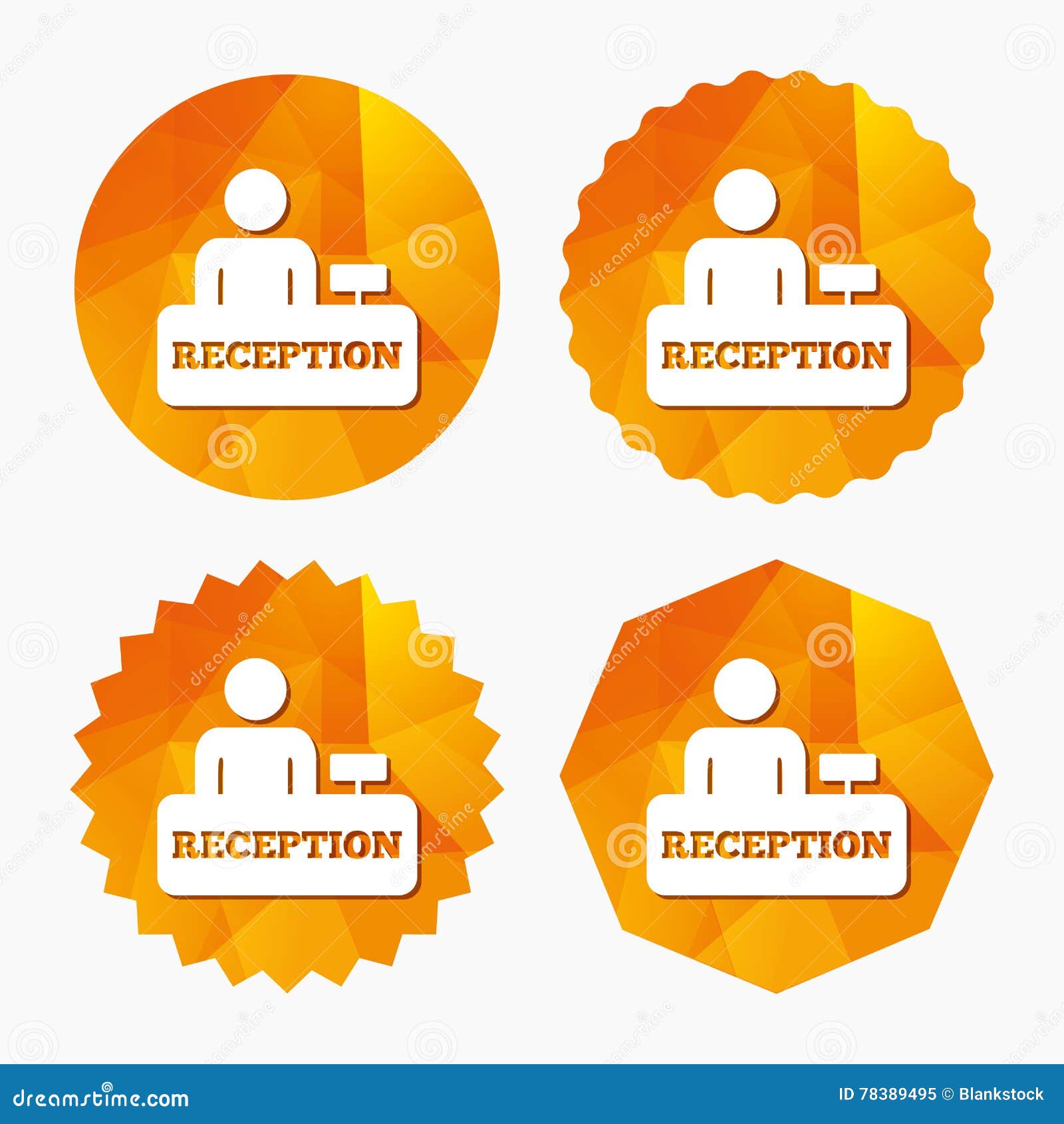 Reception Sign Icon. Hotel Registration Table. Stock Vector ...