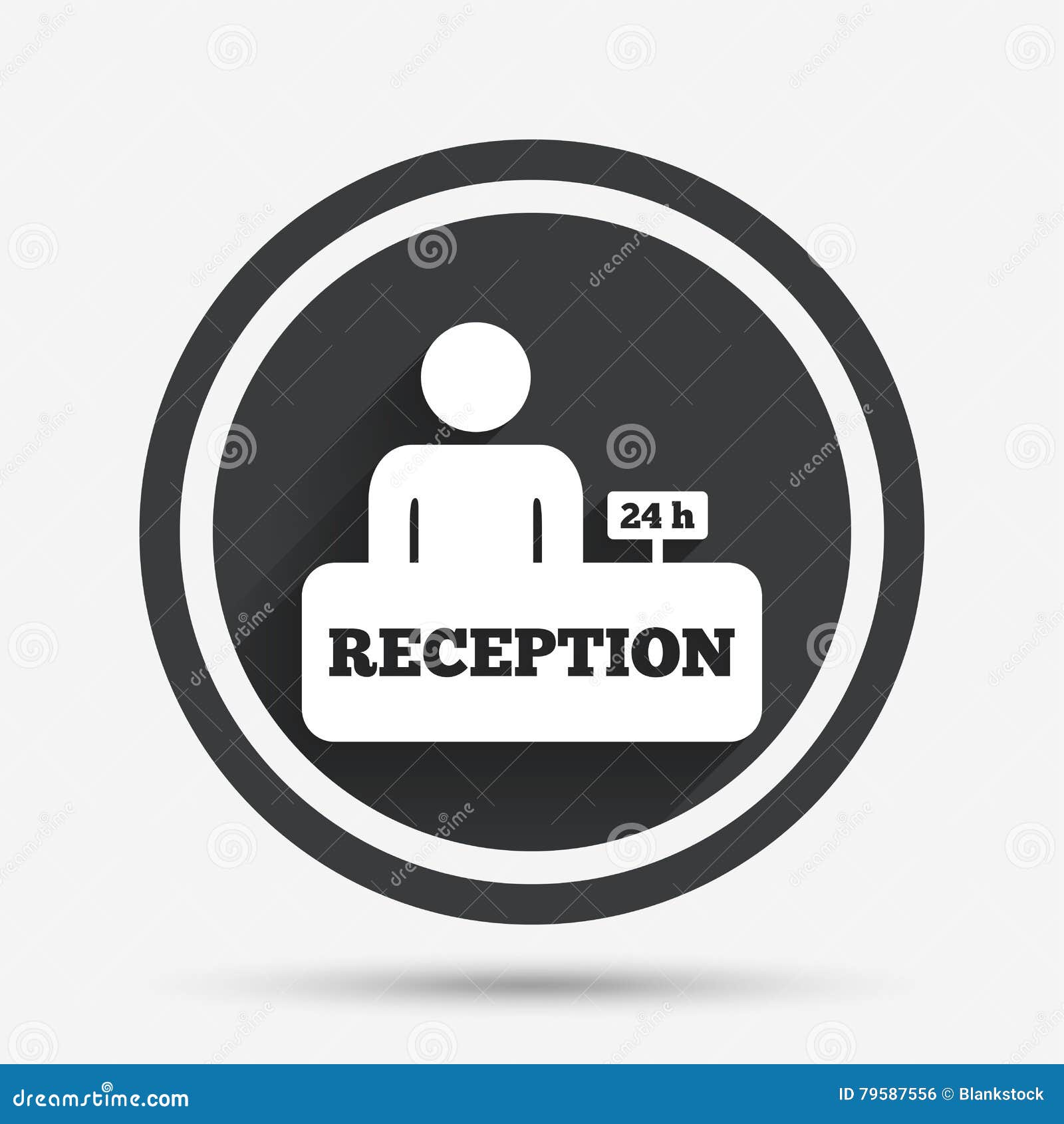 Reception Sign Icon. Hotel Registration Table. Stock Vector ...