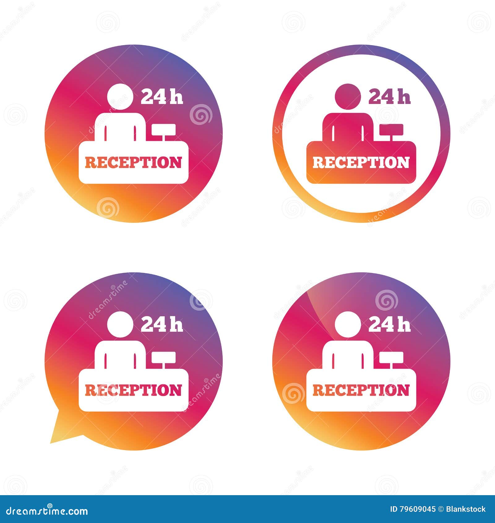 Reception Sign Icon. Hotel Registration Table. Stock Vector ...