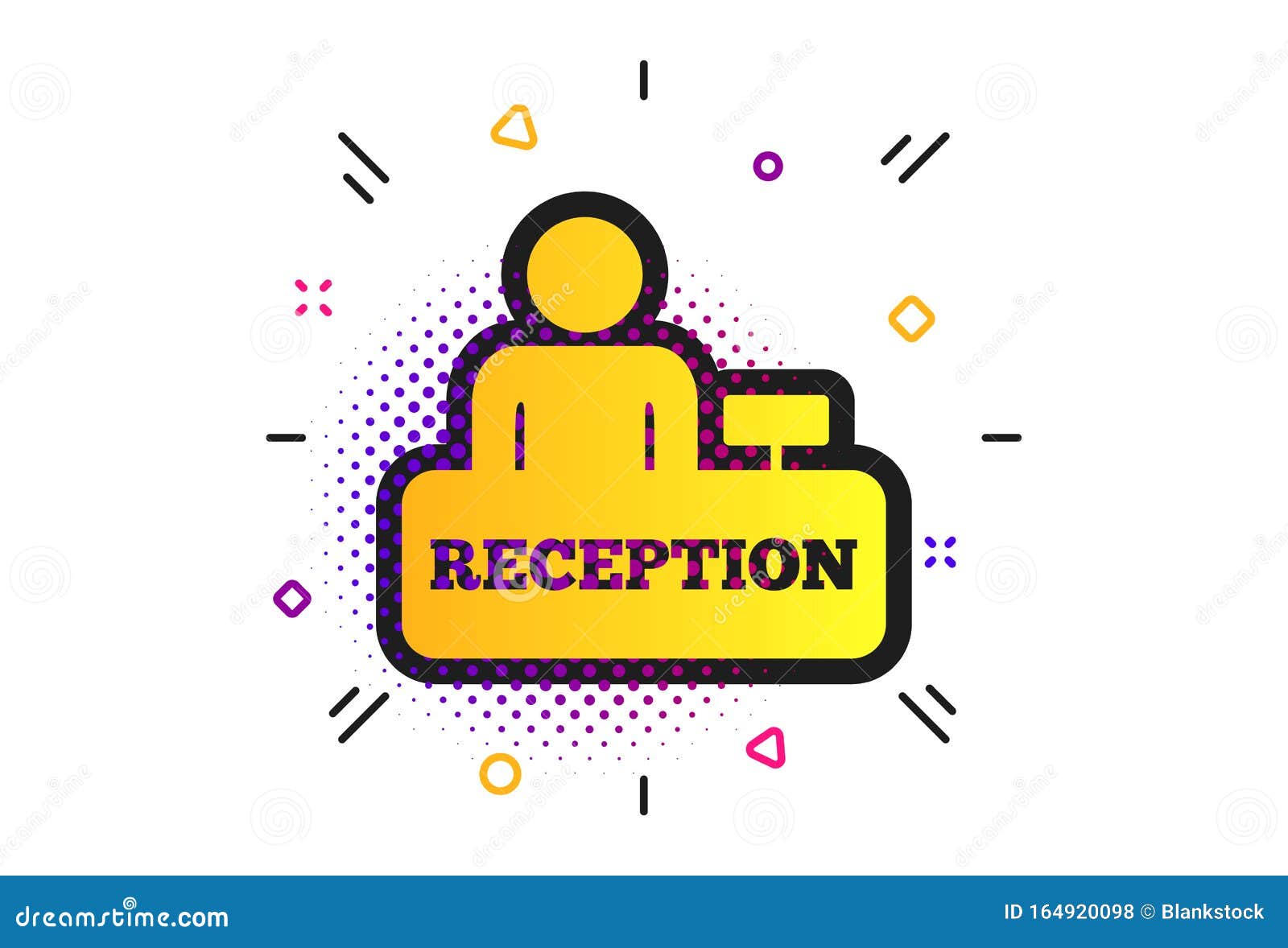 Reception Sign Icon. Hotel Registration Table. Vector Stock Vector ...
