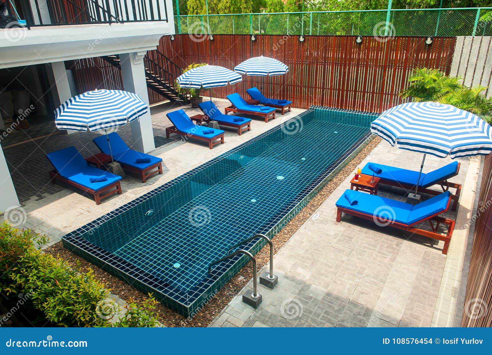 Reception and Swimming Pool of Thai Hotel Stock Photo - Image of ...