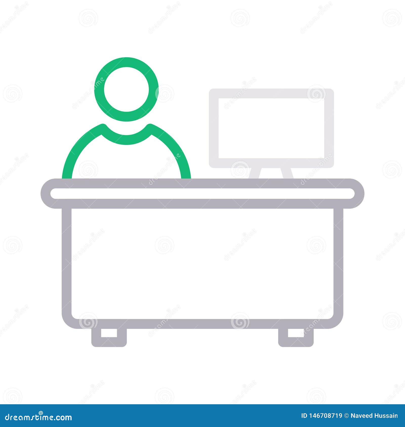 Reception Thin Line Color Vector Icon Stock Vector - Illustration of ...