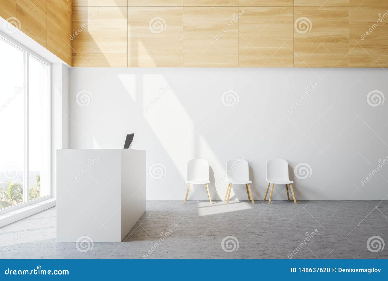 Reception and Waiting Area Interior Stock Illustration - Illustration ...