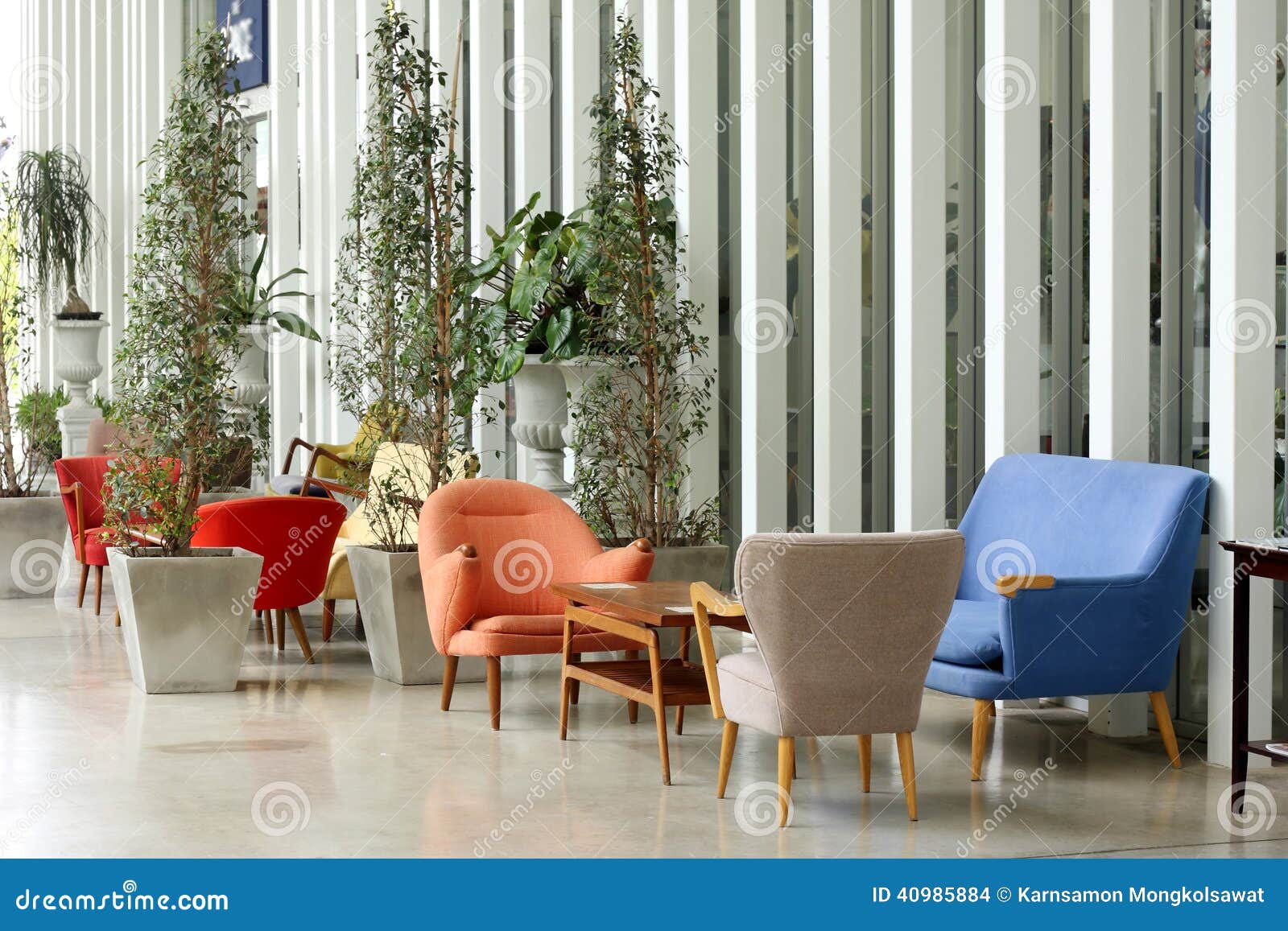 Reception or Waiting Area, Office Interior Stock Photo - Image of ...