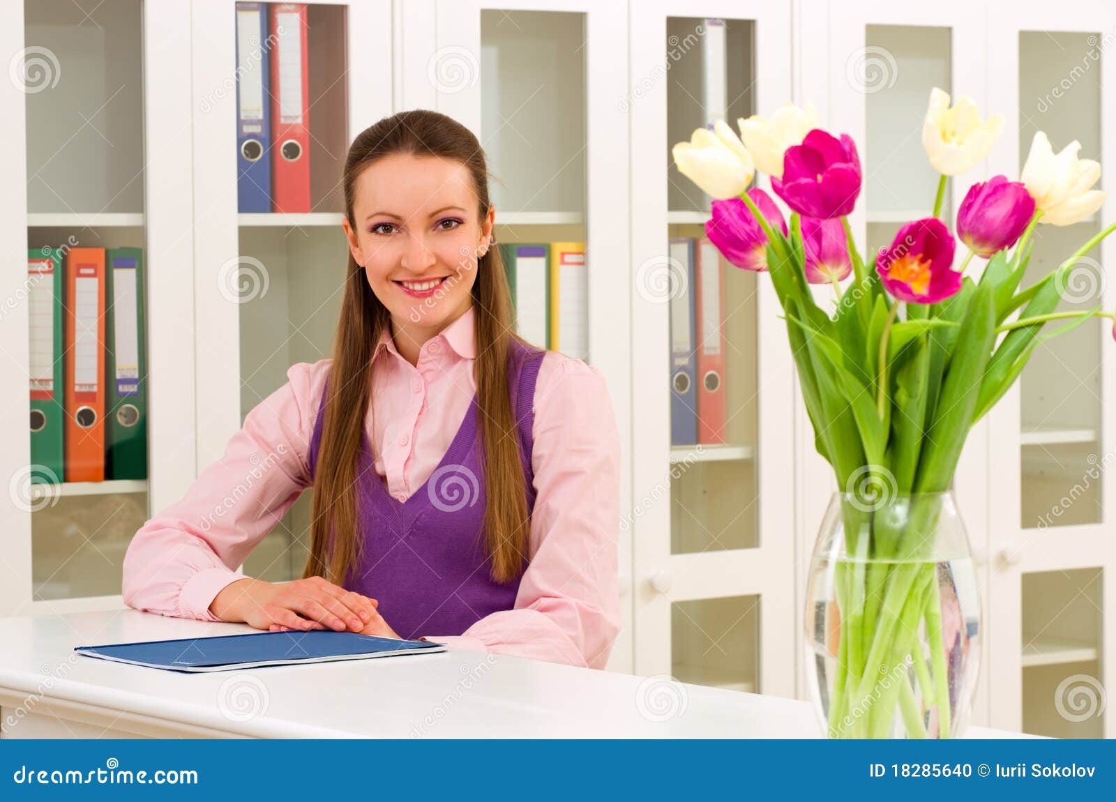 Receptionist stock photo. Image of female, lobby, caucasian - 18285640