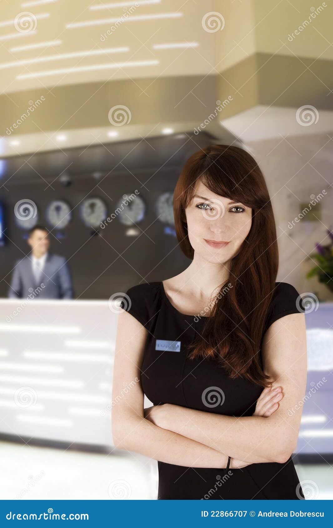 Receptionist stock image. Image of communication, girl - 22866707