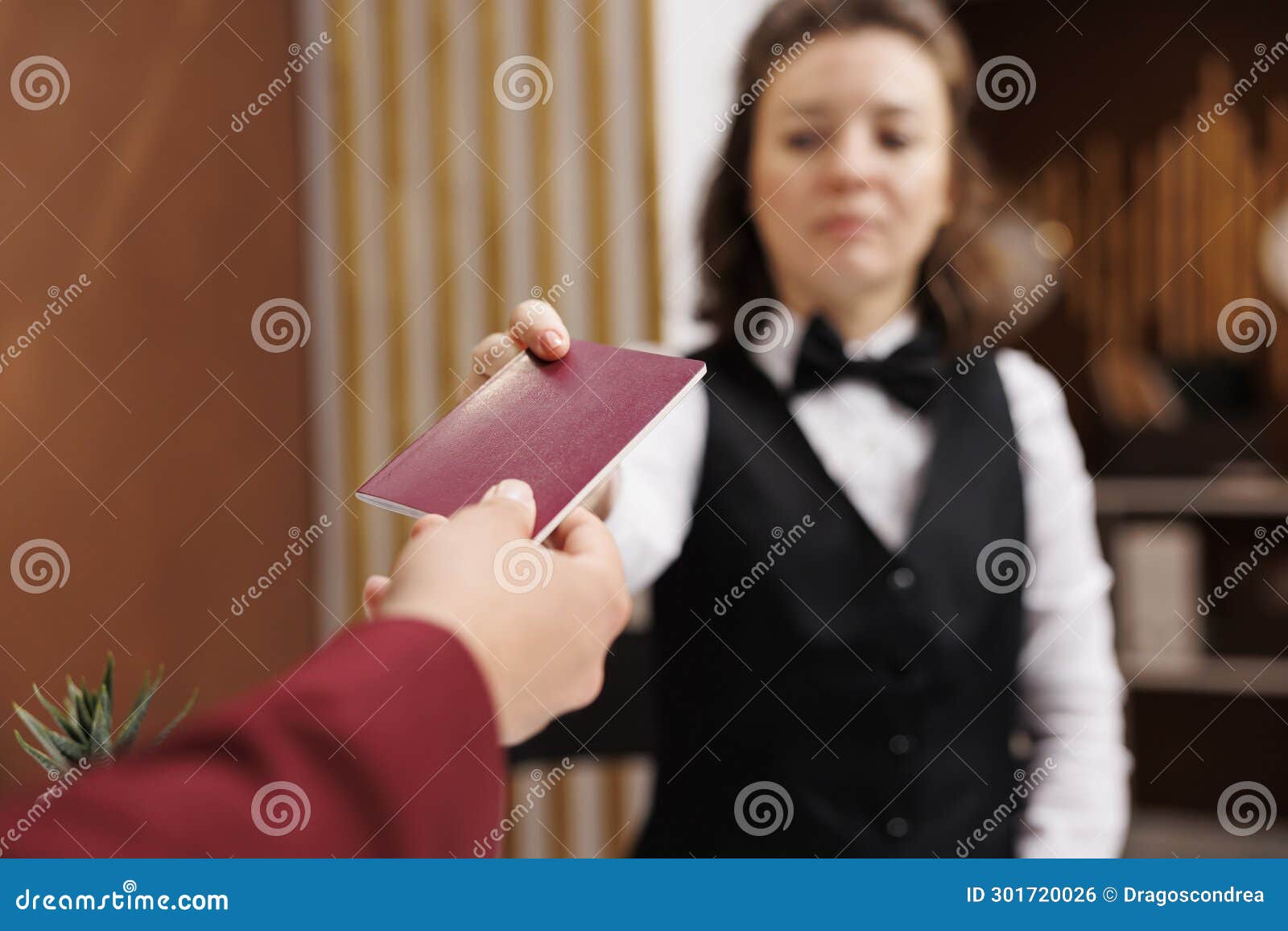 Receptionist Asking for Identification Stock Photo - Image of ...