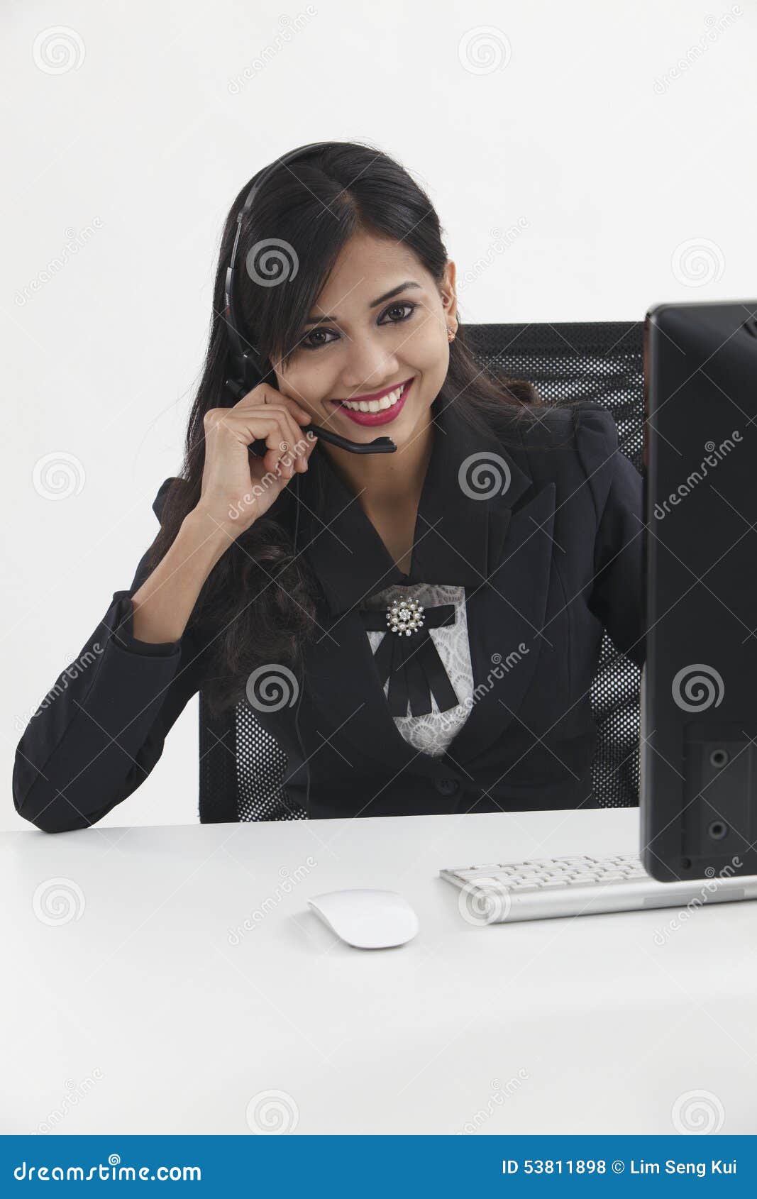 Receptionist stock photo. Image of happy, assistance - 53811898