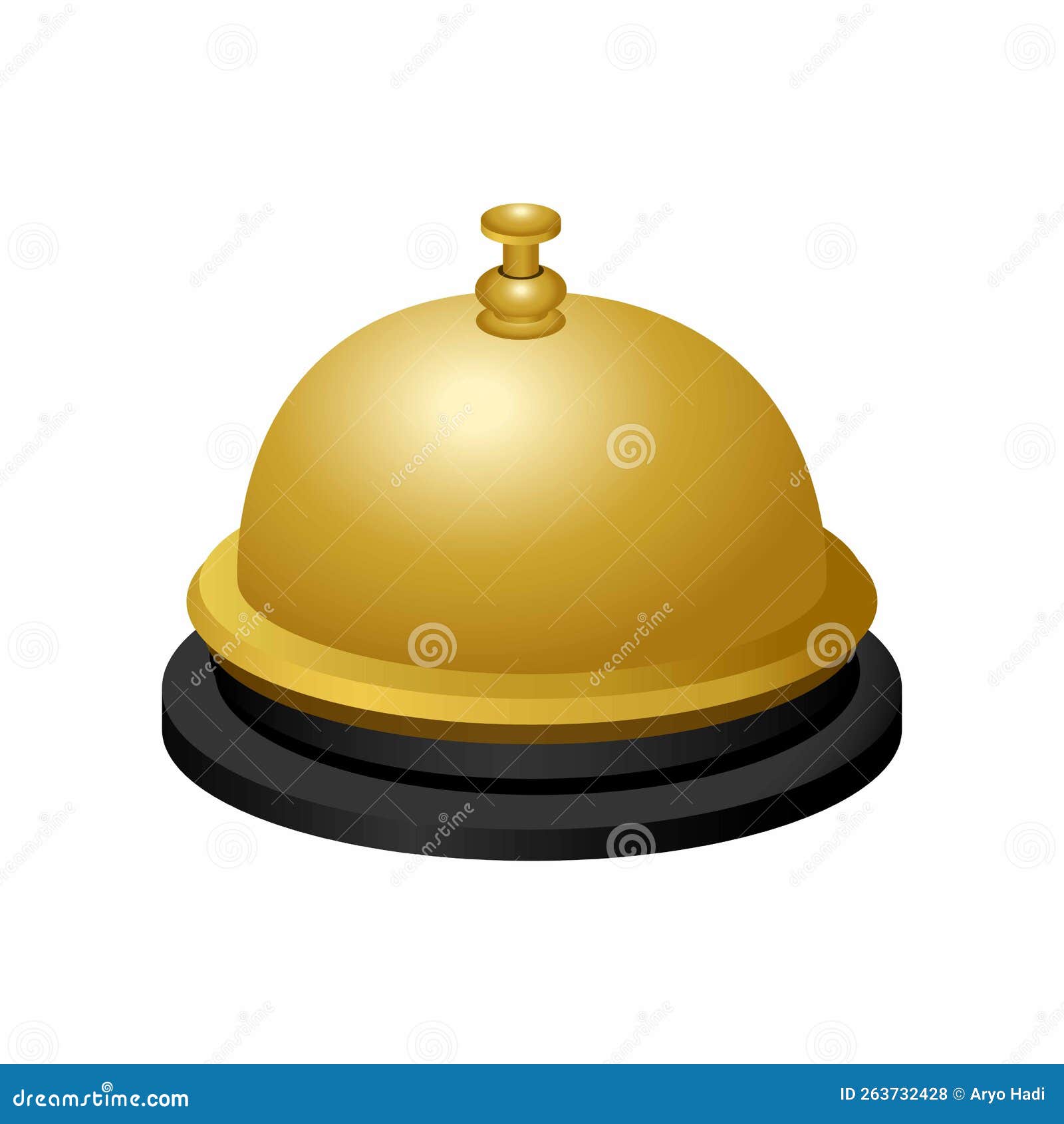Receptionist Bell Golden Set Realistic Illustration Vector Stock Vector ...