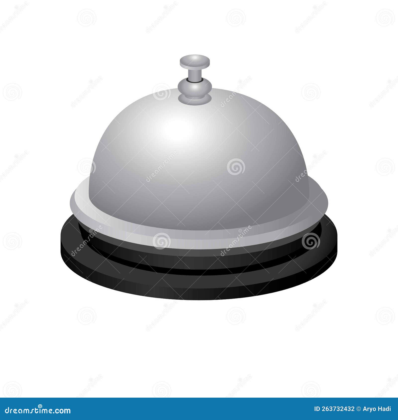 Receptionist Bell Silver Realistic Illustration Vector Stock Vector ...