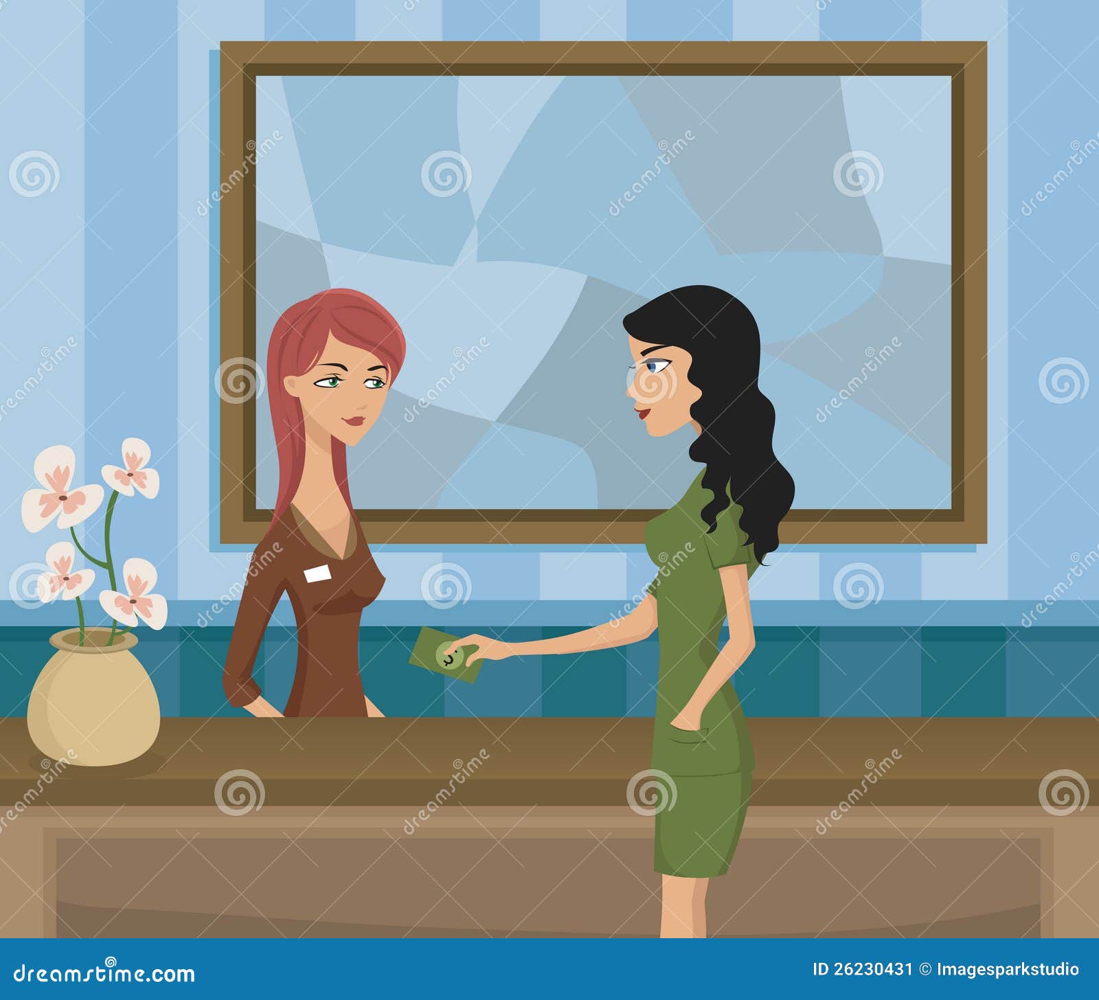 Receptionist And Guest Vector Illustration | CartoonDealer.com #86359598