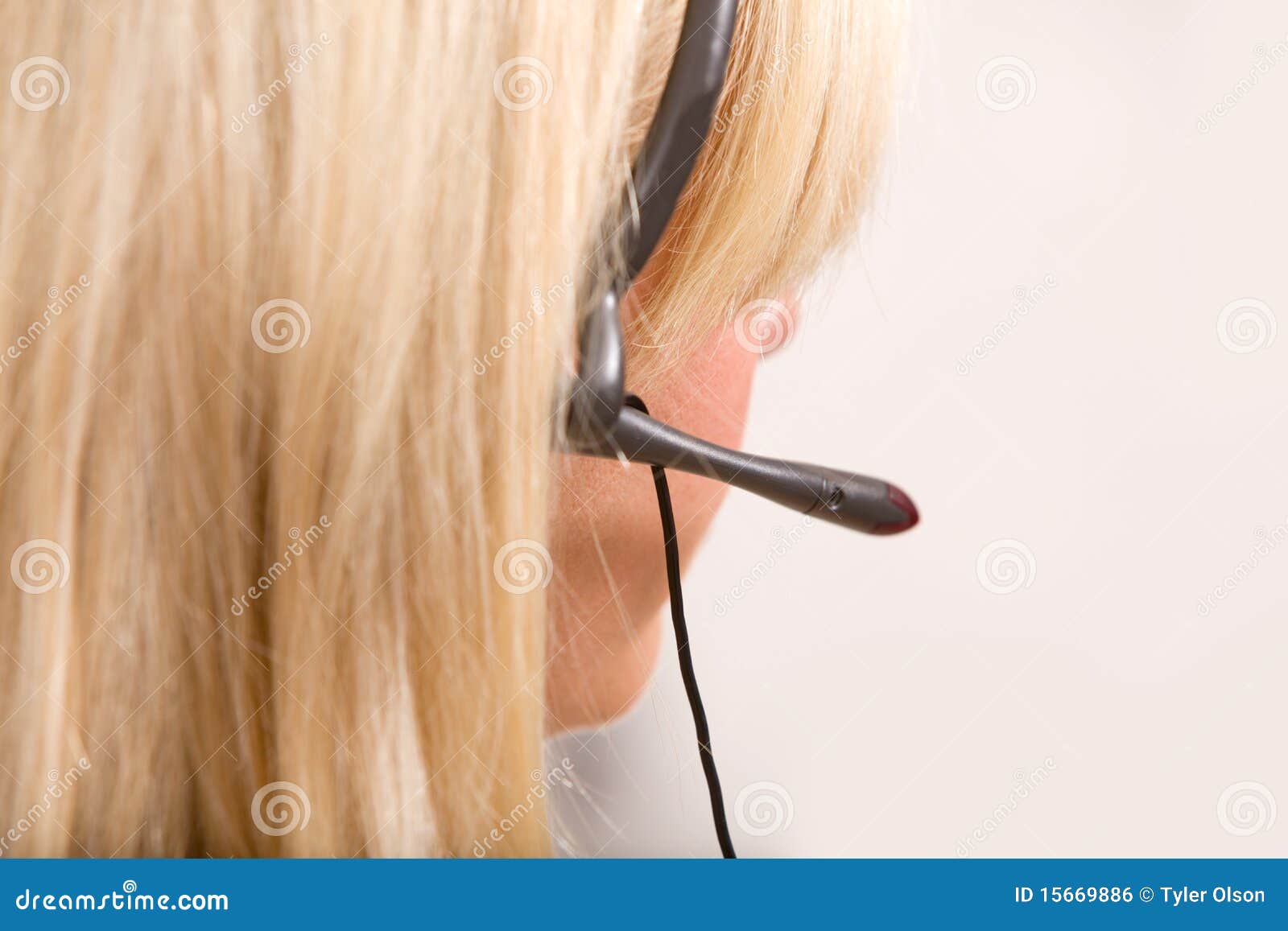 Receptionist Headset Detail Stock Photo - Image of caucasian, phone ...