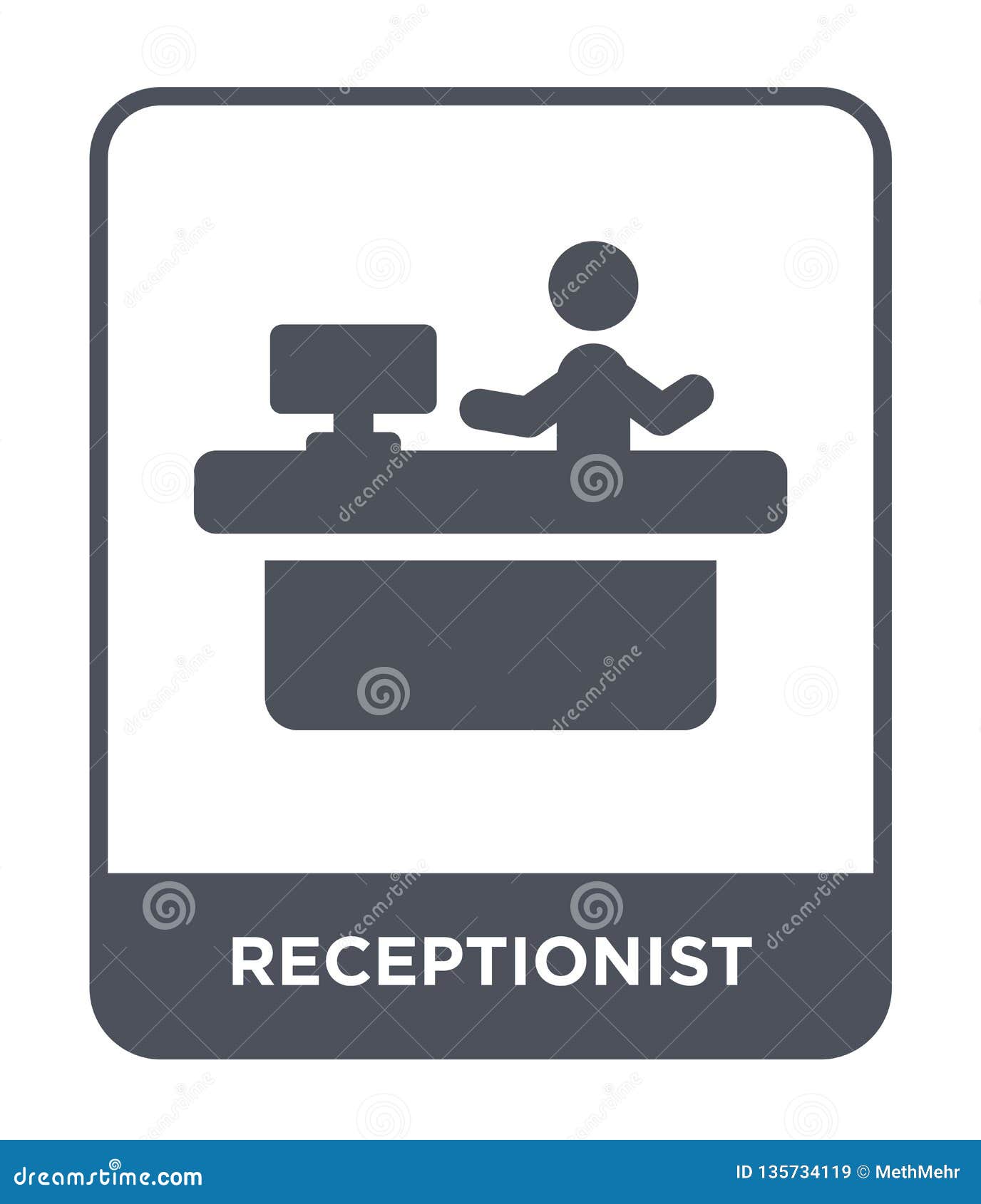 Receptionist Icon in Trendy Design Style. Receptionist Icon Isolated on ...