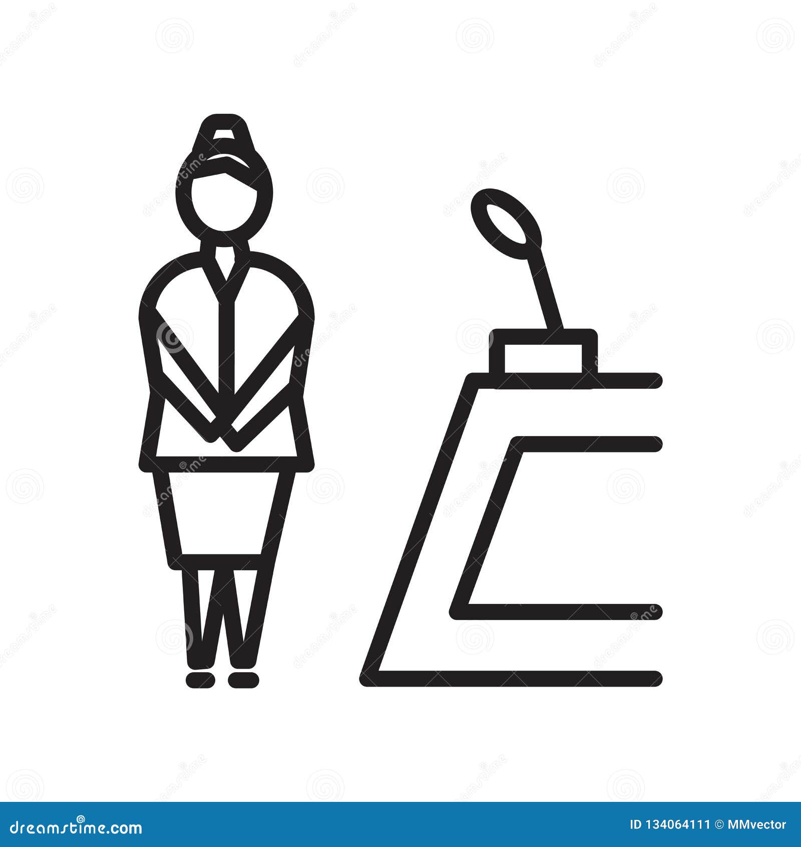 Receptionist Icon Vector Isolated on White Background, Receptionist ...