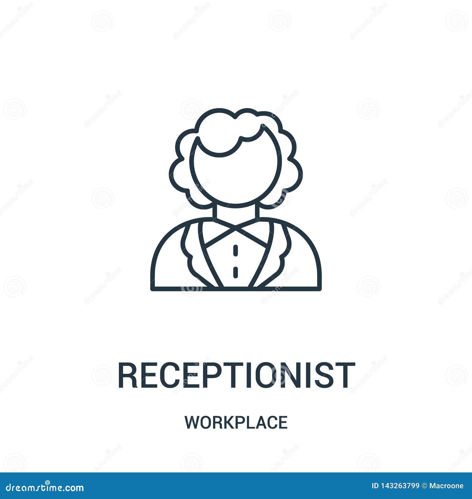 Receptionist Icon Vector from Workplace Collection. Thin Line ...