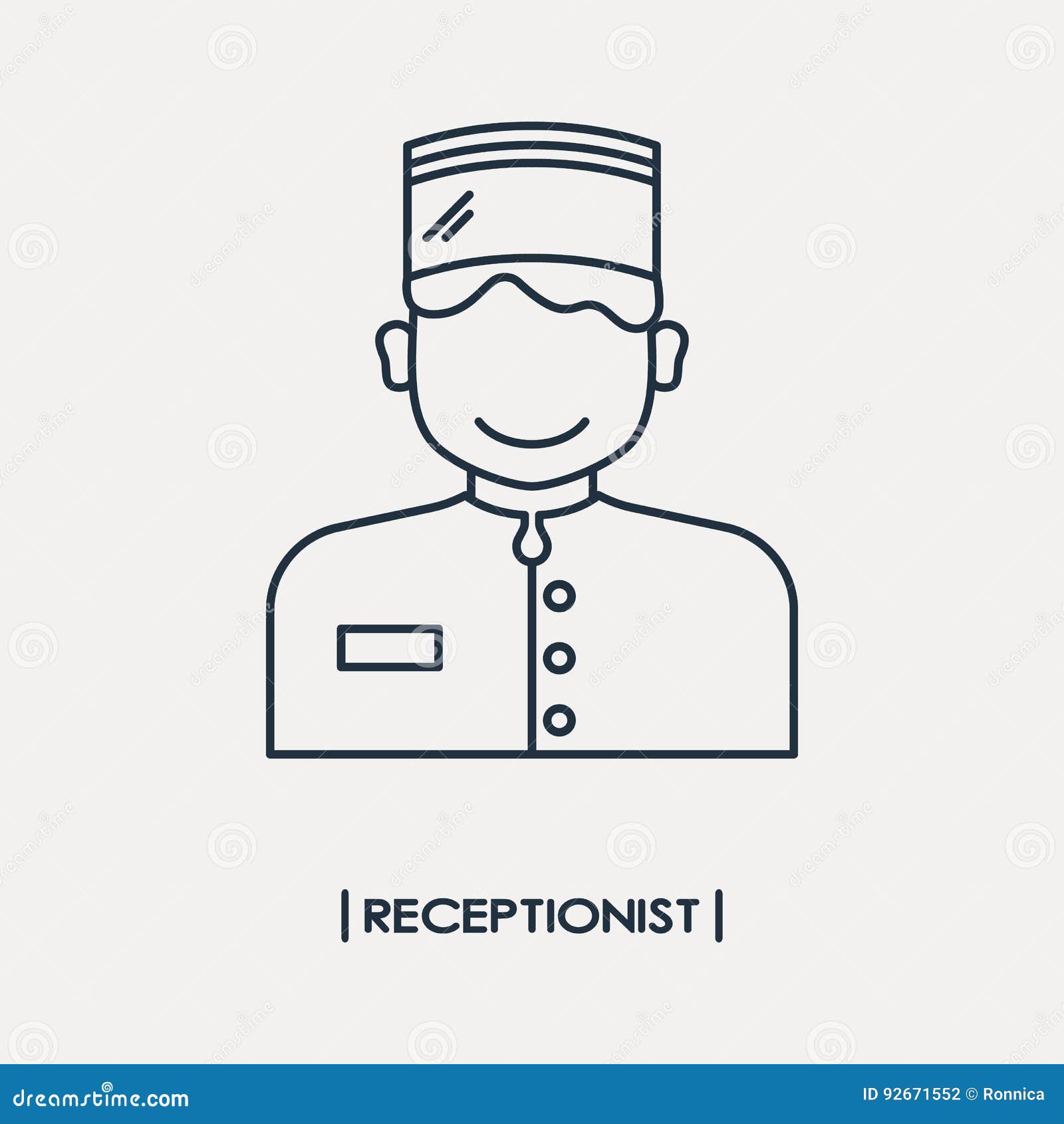 Receptionist outline icon stock vector. Illustration of outline - 92671552