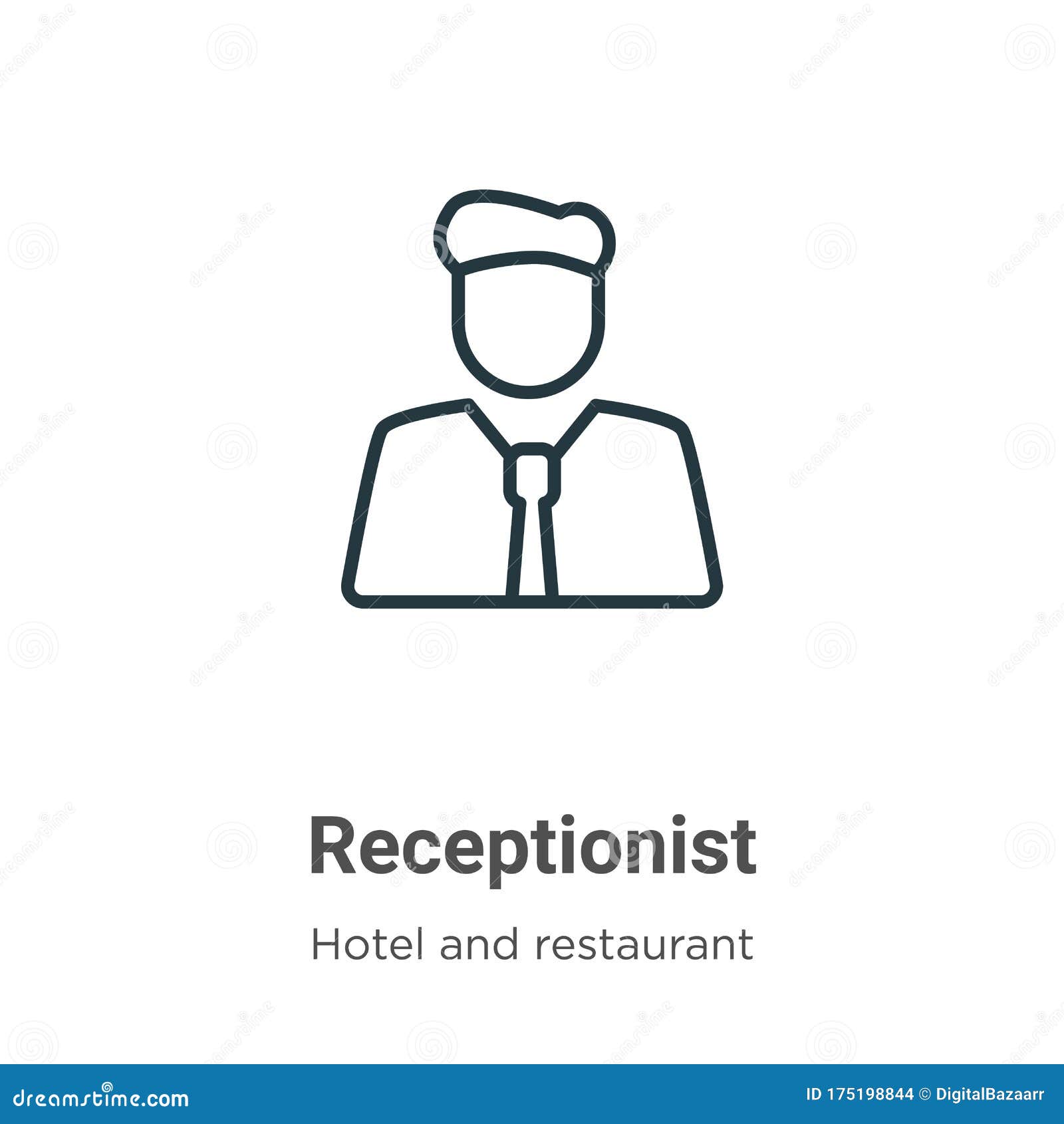 Receptionist Outline Vector Icon. Thin Line Black Receptionist Icon ...