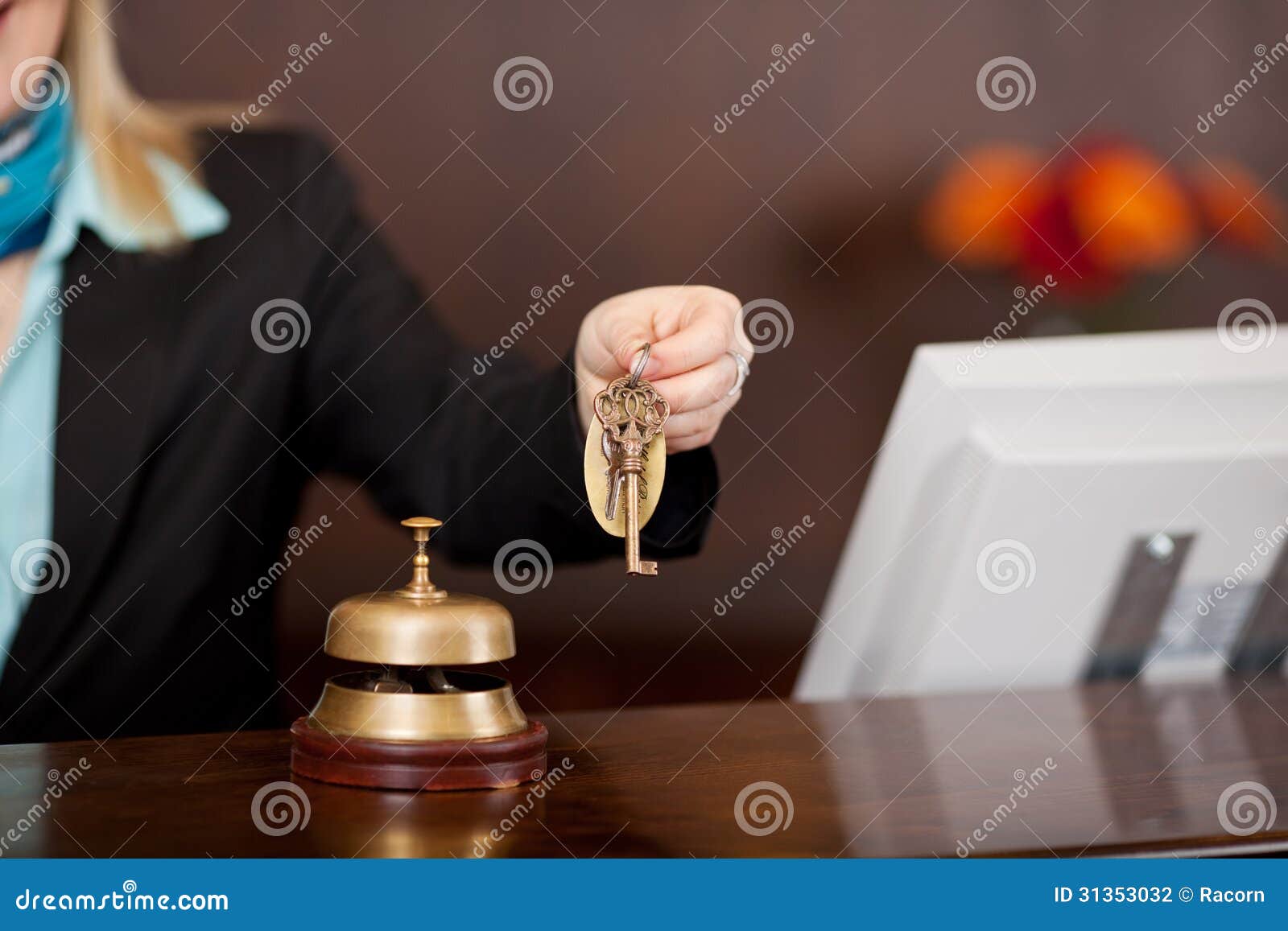 Receptionist Passing Room Keys Stock Photo - Image of front, occupation ...