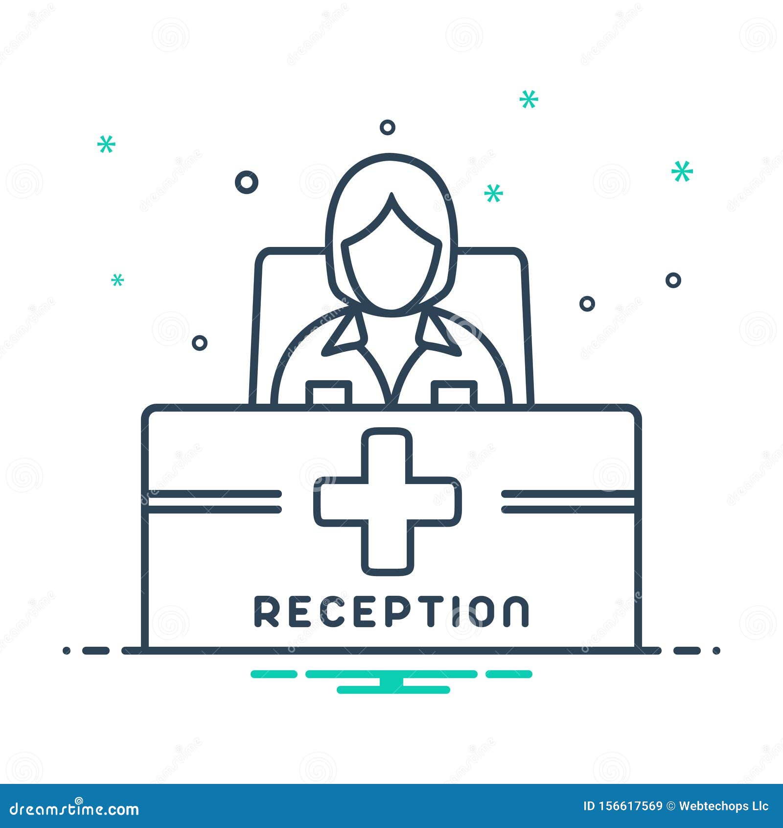 Black Mix Icon for Receptionist, Counter and Desk Stock Vector ...