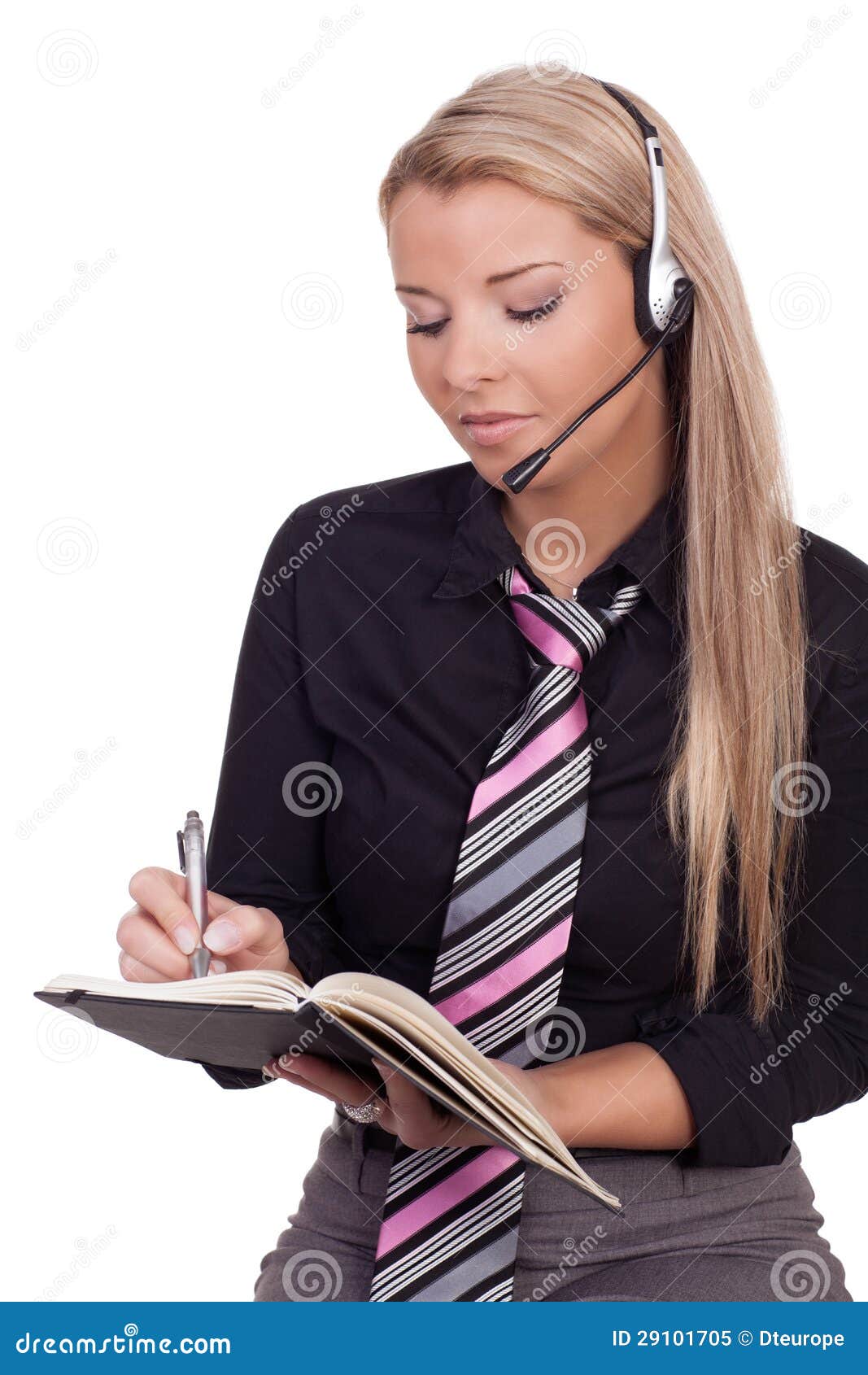 Receptionist Taking Messages Stock Image - Image of operator, journal ...