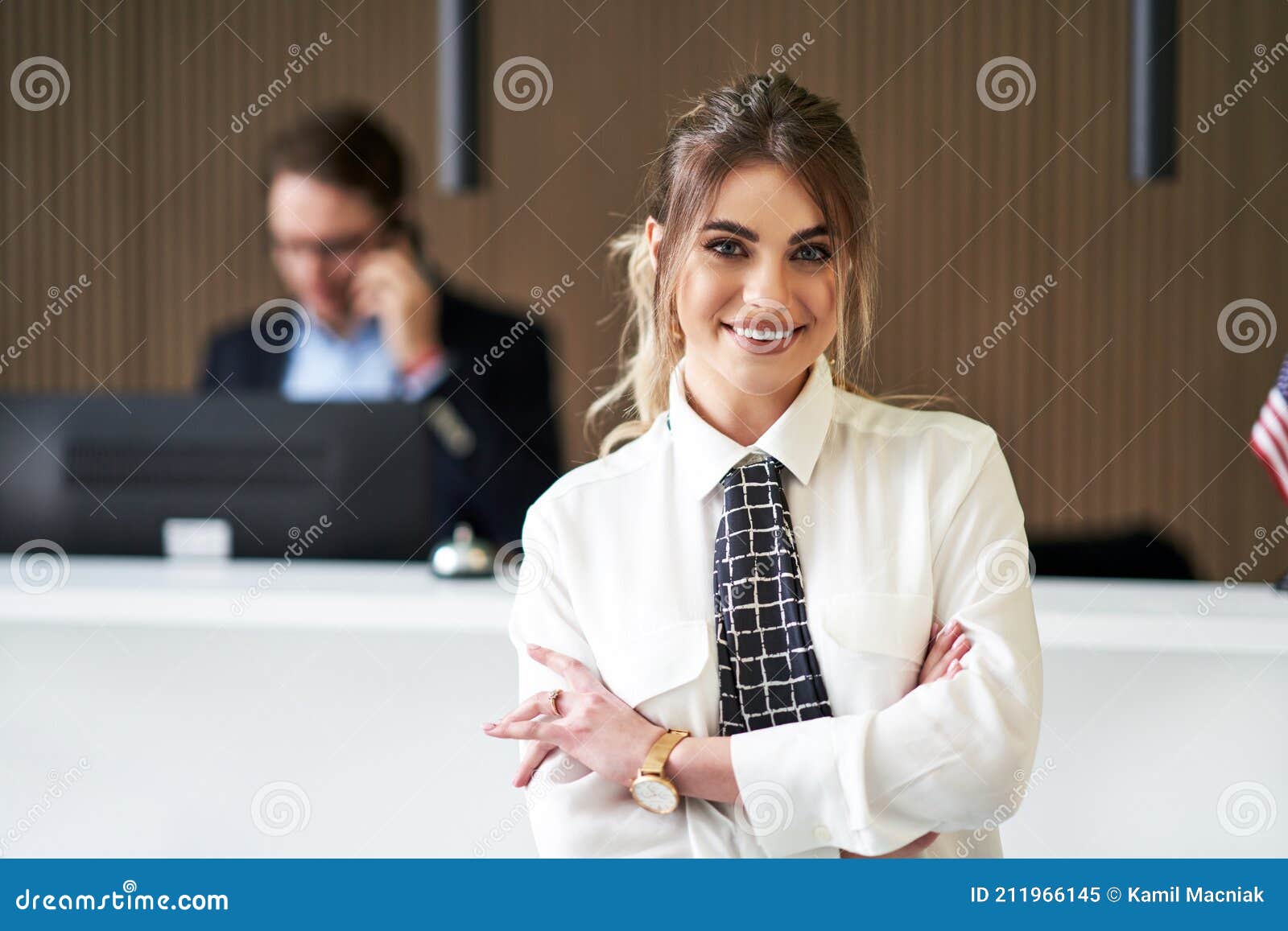 Receptionist Working in a Hotel Stock Image - Image of lobby, young ...