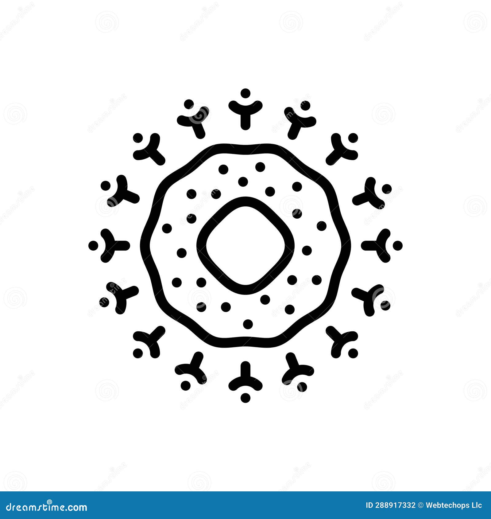 Black Line Icon for Receptor, Nerve and Cell Wall Stock Illustration ...