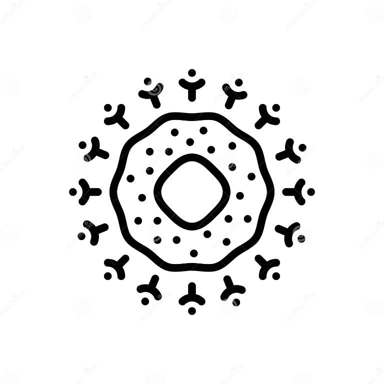 Black Line Icon for Receptor, Nerve and Cell Wall Stock Illustration ...