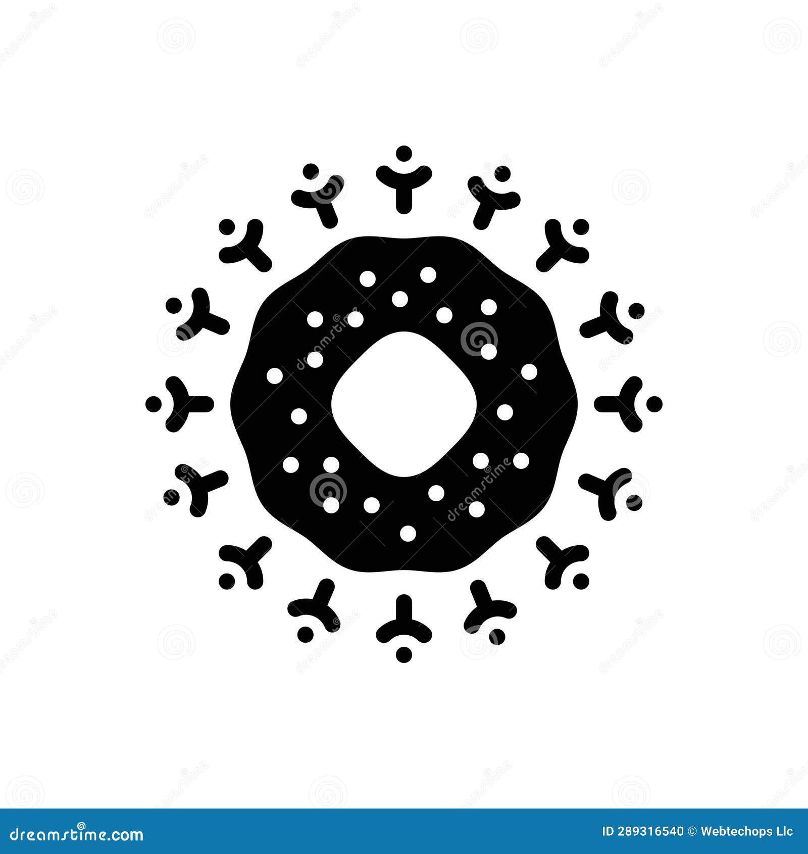 Black Solid Icon for Receptor, Nerve and Cell Wall Stock Vector ...