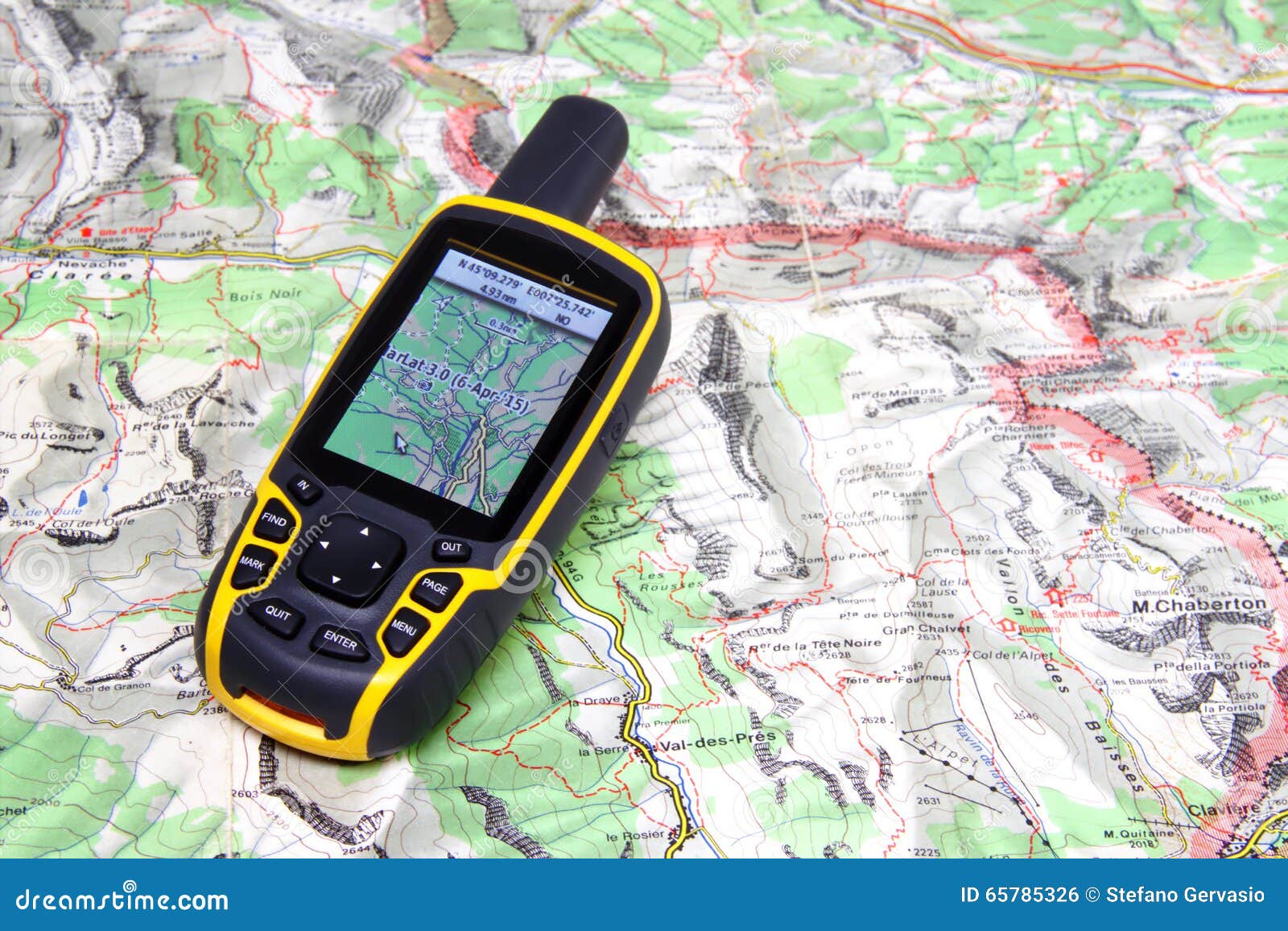 Receptor y mapa de GPS foto de archivo. Imagen de descubrimiento - 65785326