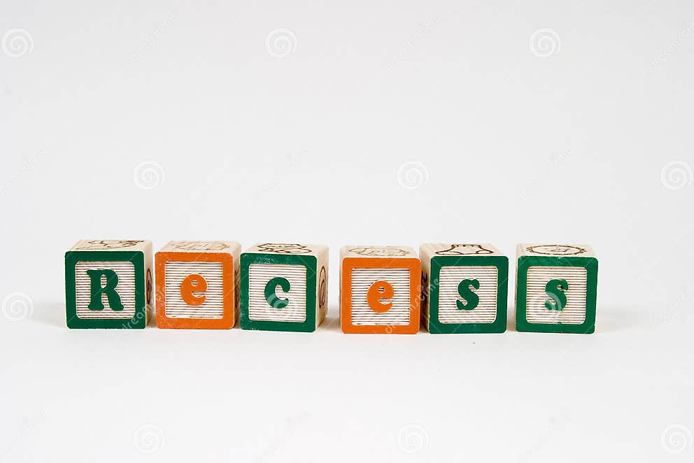 Recess in block letters stock image. Image of note, sign - 833067