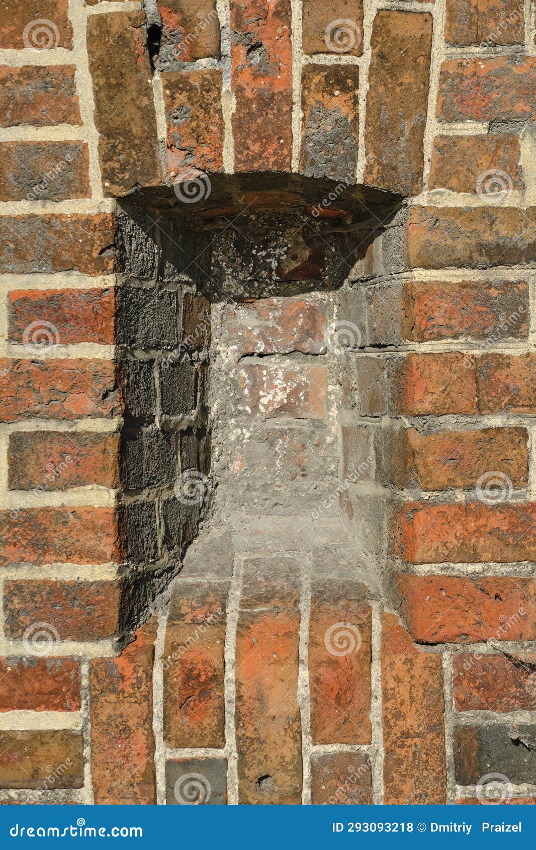 Recess in an Old, Red Brick Wall Stock Photo - Image of brick, opening ...