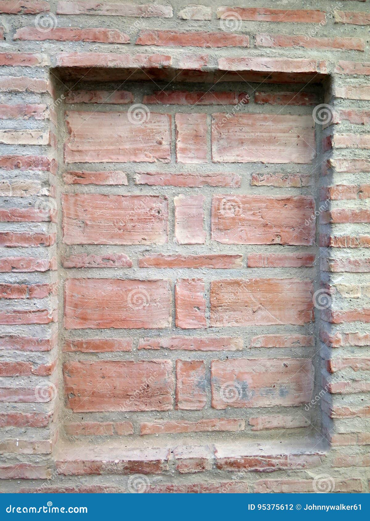 Recessed Brick Wall Design stock photo. Image of exterior - 95375612