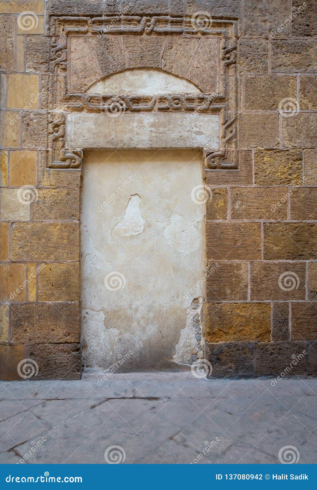 Recessed Frame in an Old Stone Bricks Wall Stock Photo - Image of ...