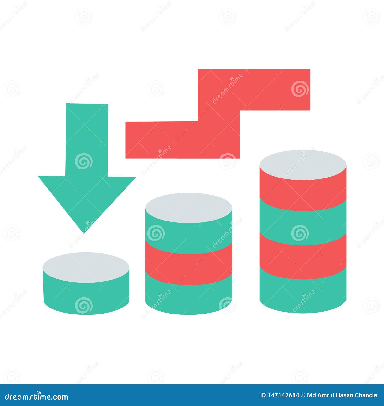 Recession Business Icon- Single Vector Sign Symbol Business Recession ...