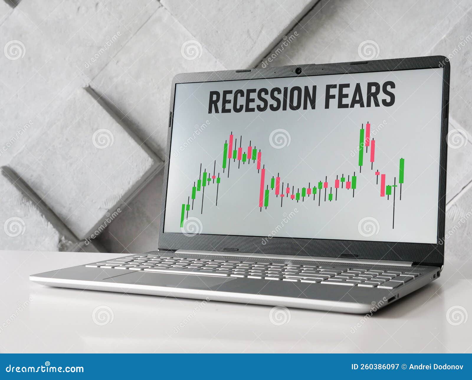 Recession Fears are Shown Using the Text Stock Image - Image of ...