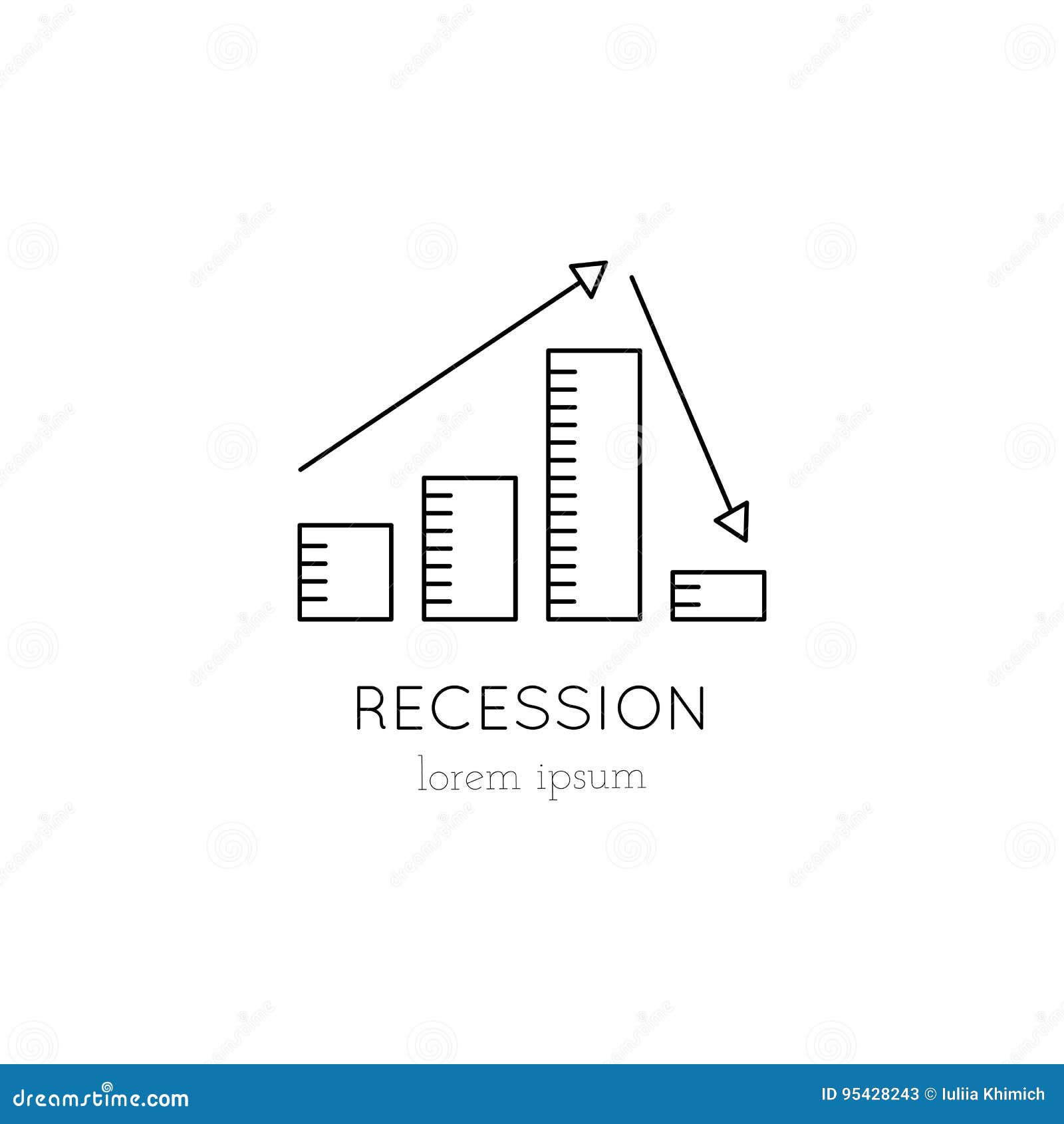 Recession graph line icon stock vector. Illustration of logotype - 95428243