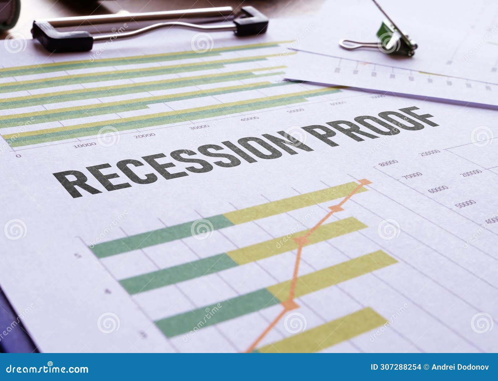 Recession Proof is Shown Using the Text and Charts Stock Photo - Image ...