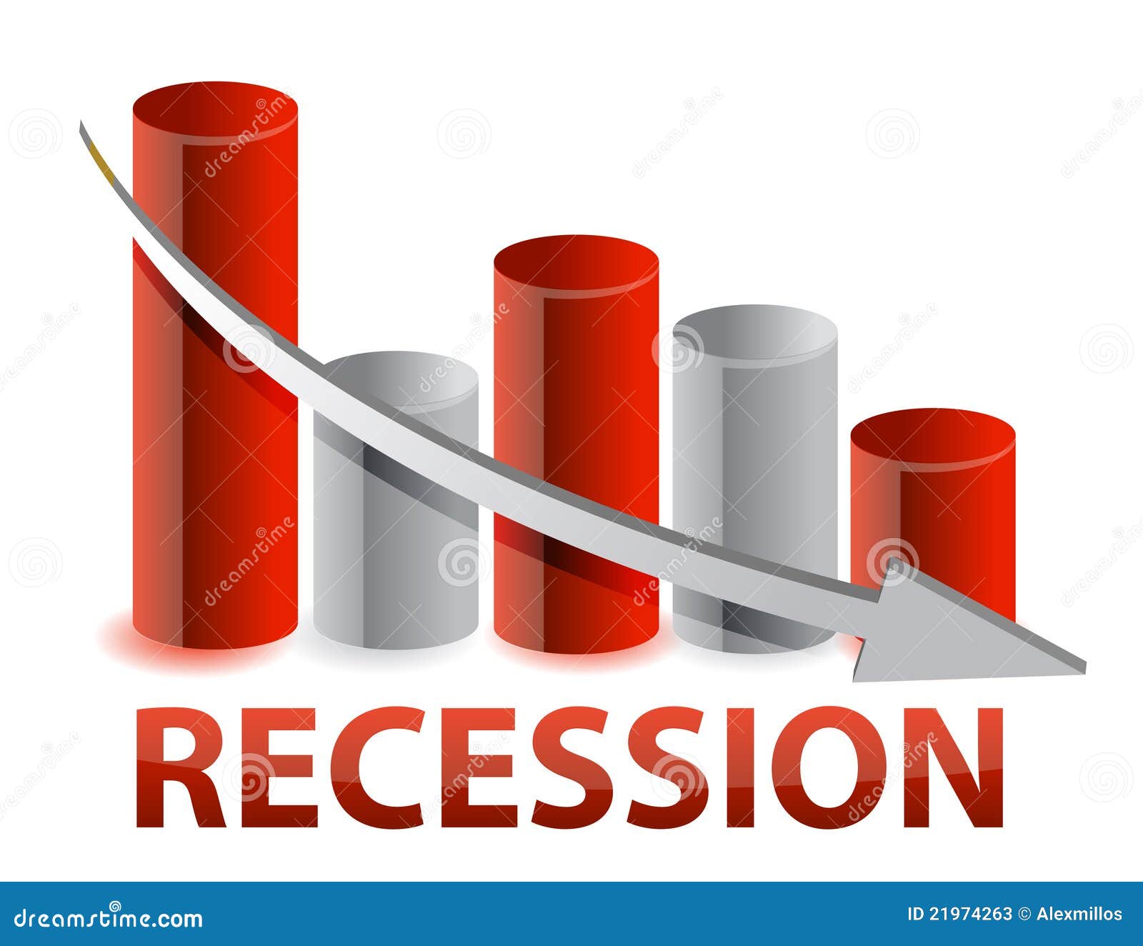 Recession Red Business Graph Illustration Stock Vector - Illustration ...