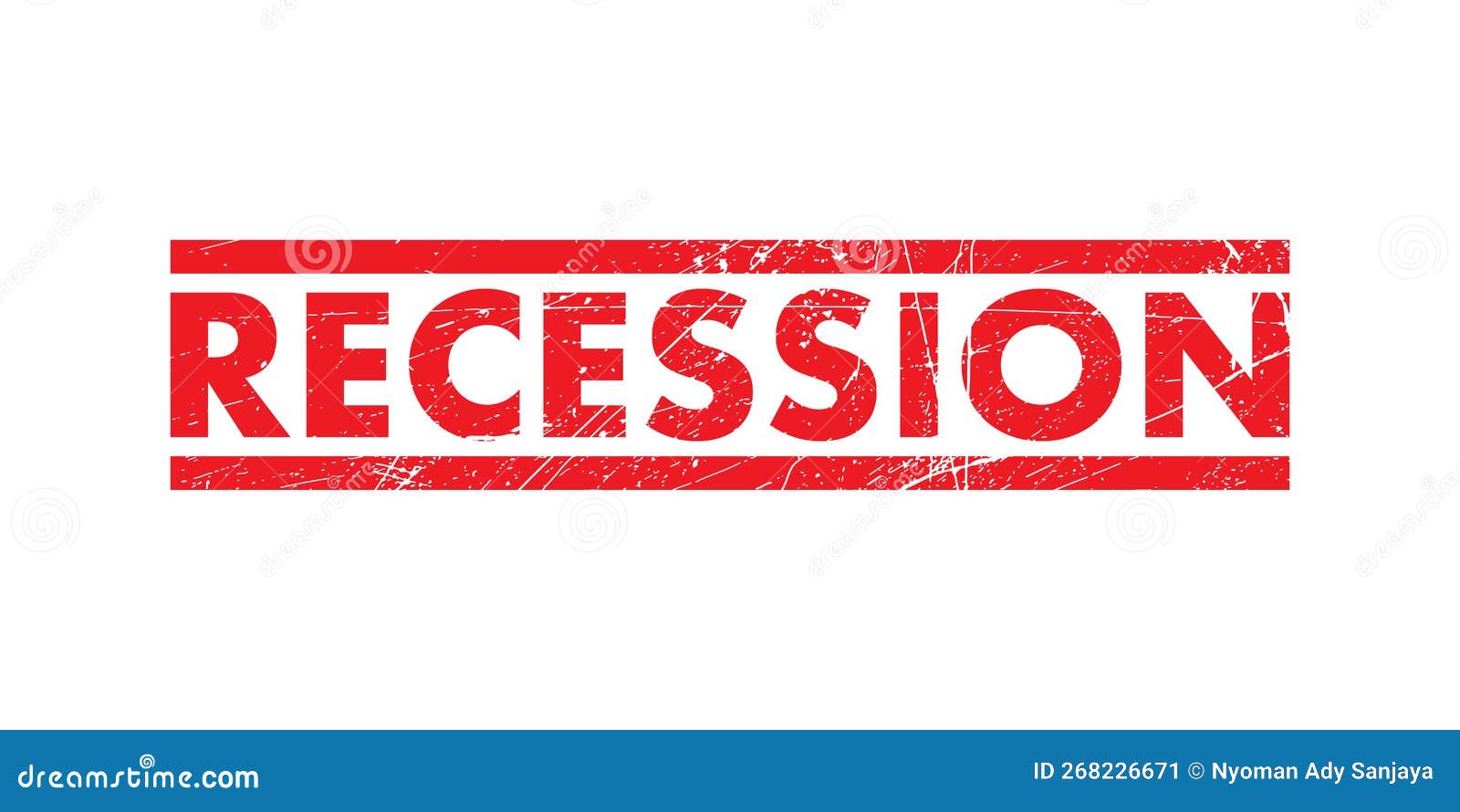 Recession Red Square Grunge Rubber Stamp Vector Illustration Stock ...