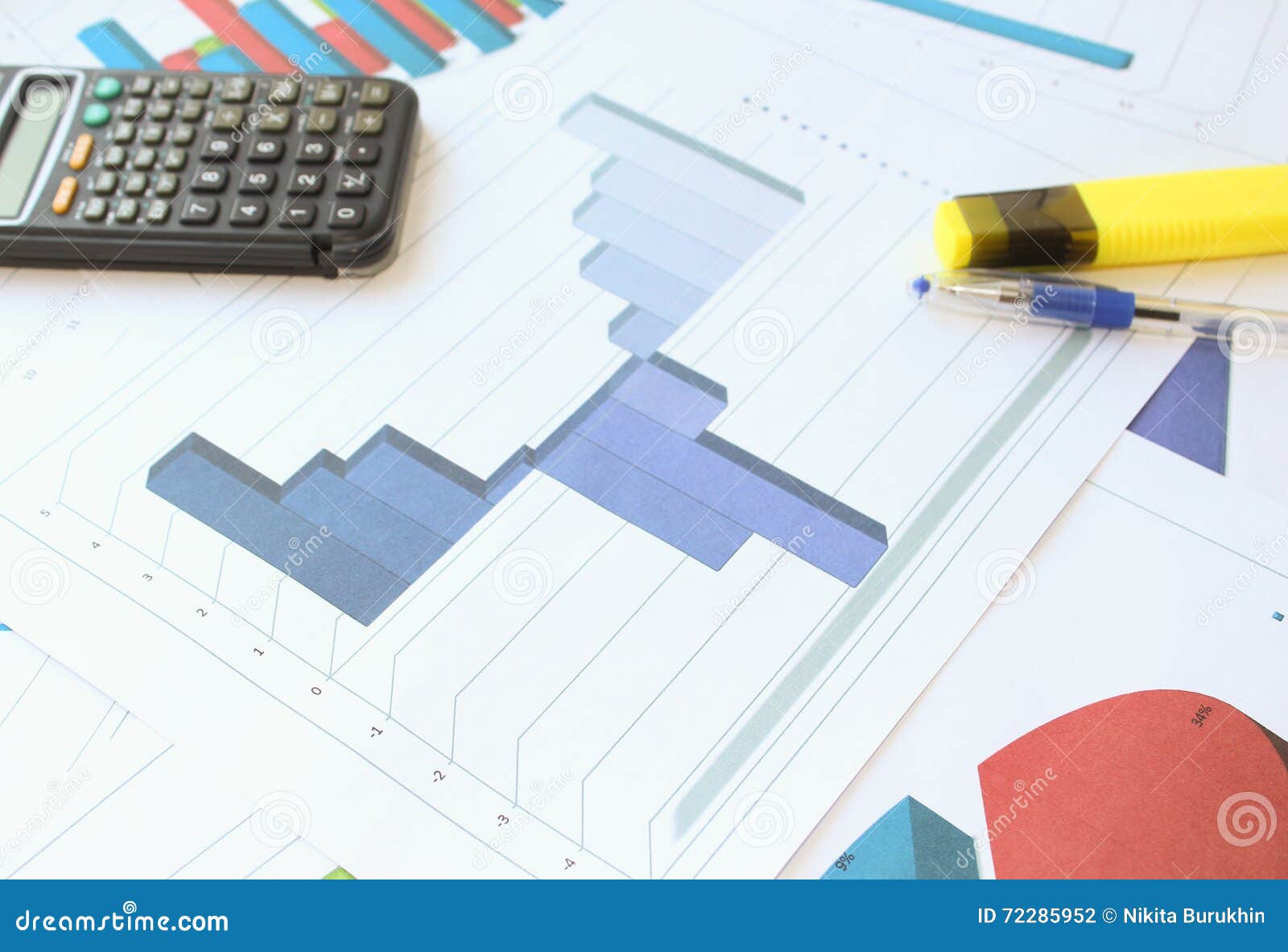 The Recession, Stagnation and Growth in the Histogram Stock Photo ...