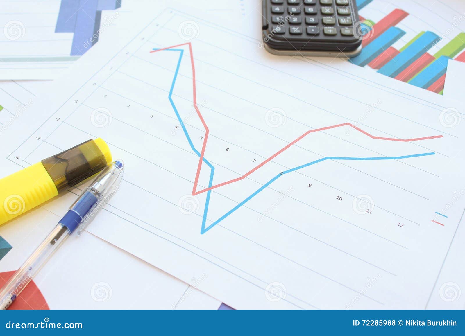 The Recession, Stagnation and Recovery on the Chart Stock Photo - Image ...