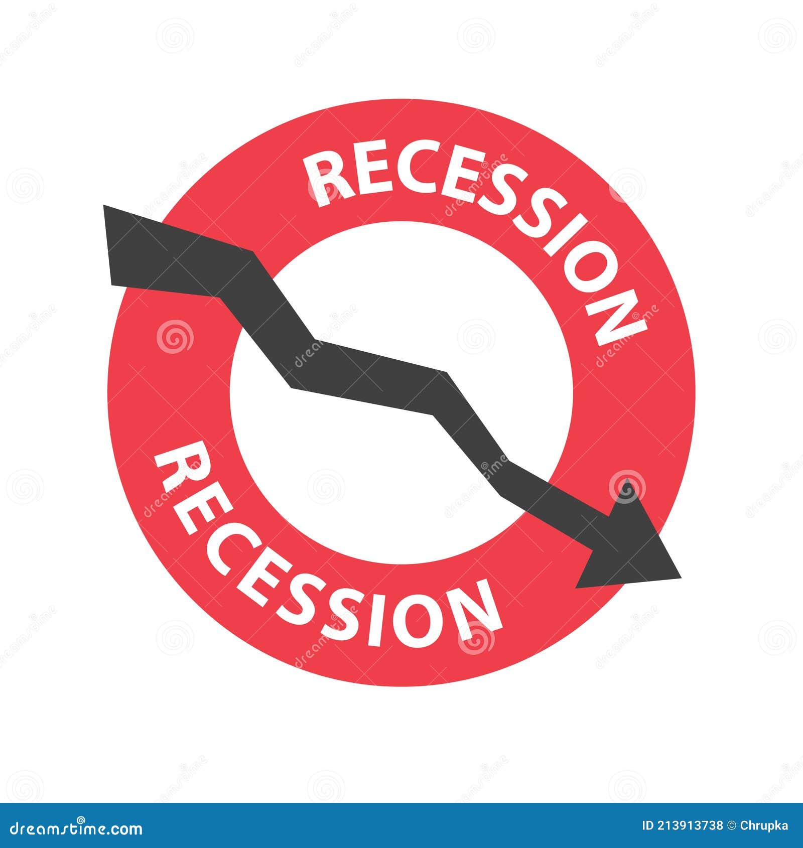 Recession stamp icon stock vector. Illustration of investment - 213913738