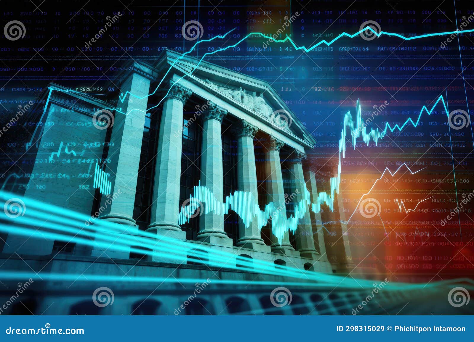 Recession, Trade and Downfall Concept. Falling Red Crisis Forex Chart ...