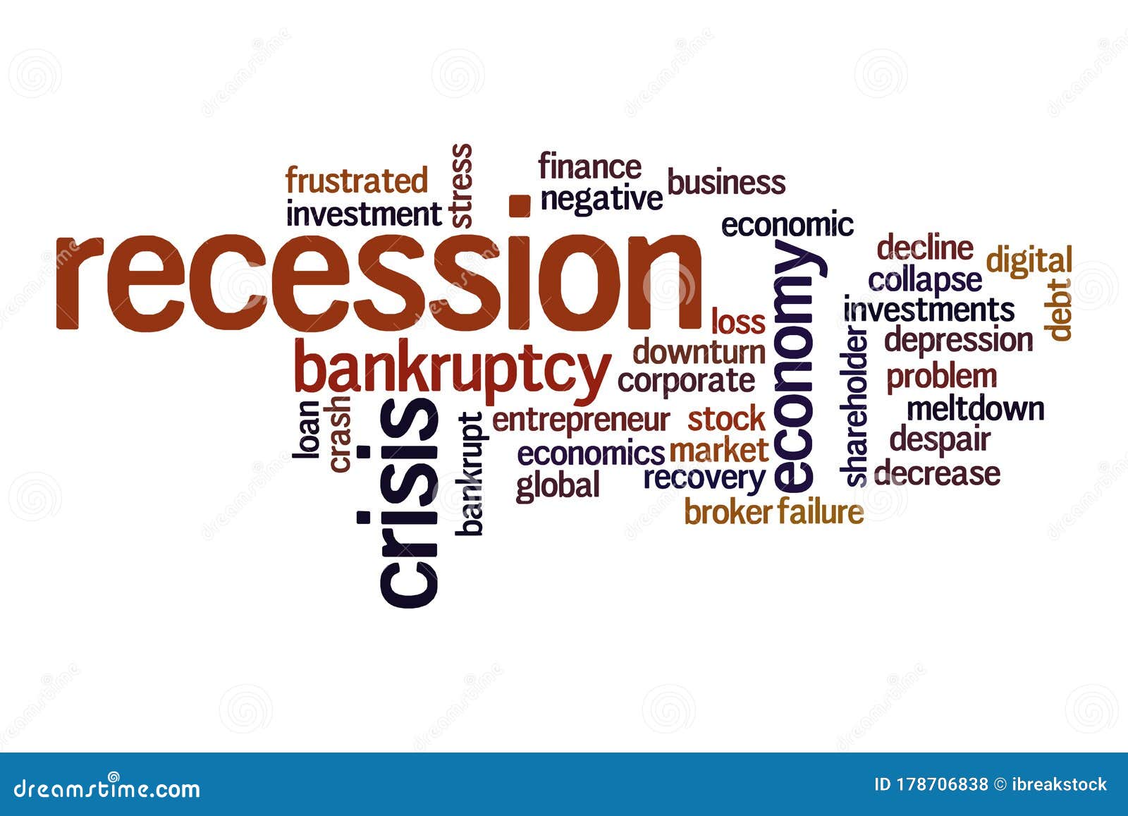 Recession Word Cloud Concept Stock Illustration - Illustration of ...