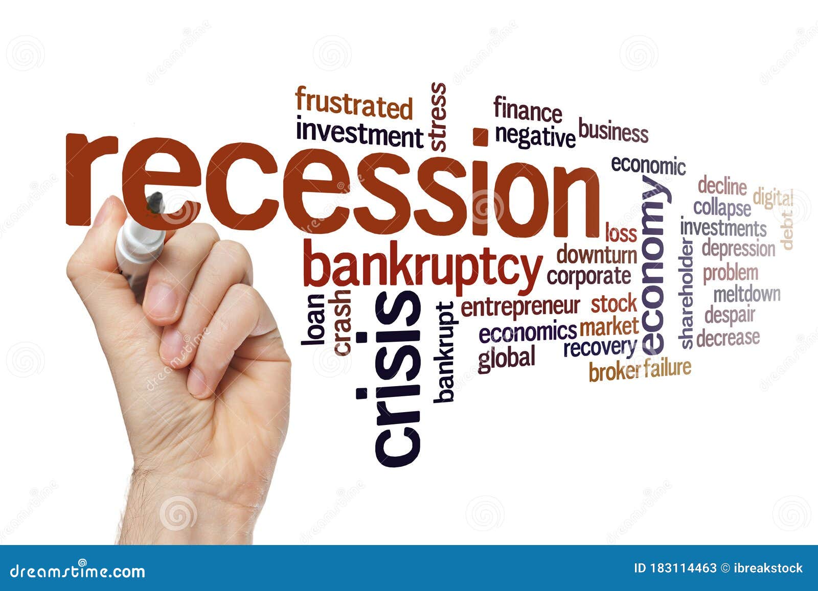 Recession Word Cloud Concept Stock Illustration - Illustration of ...