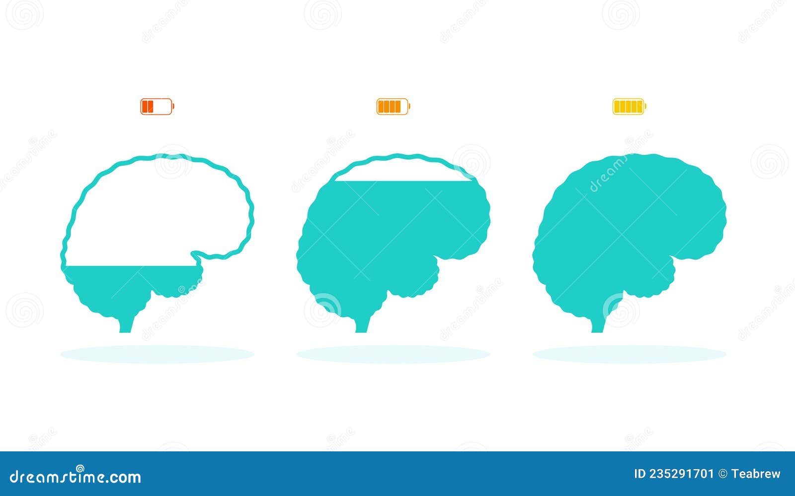 Recharge Human Brain. Vector Illustration in Flat Design Stock Vector ...