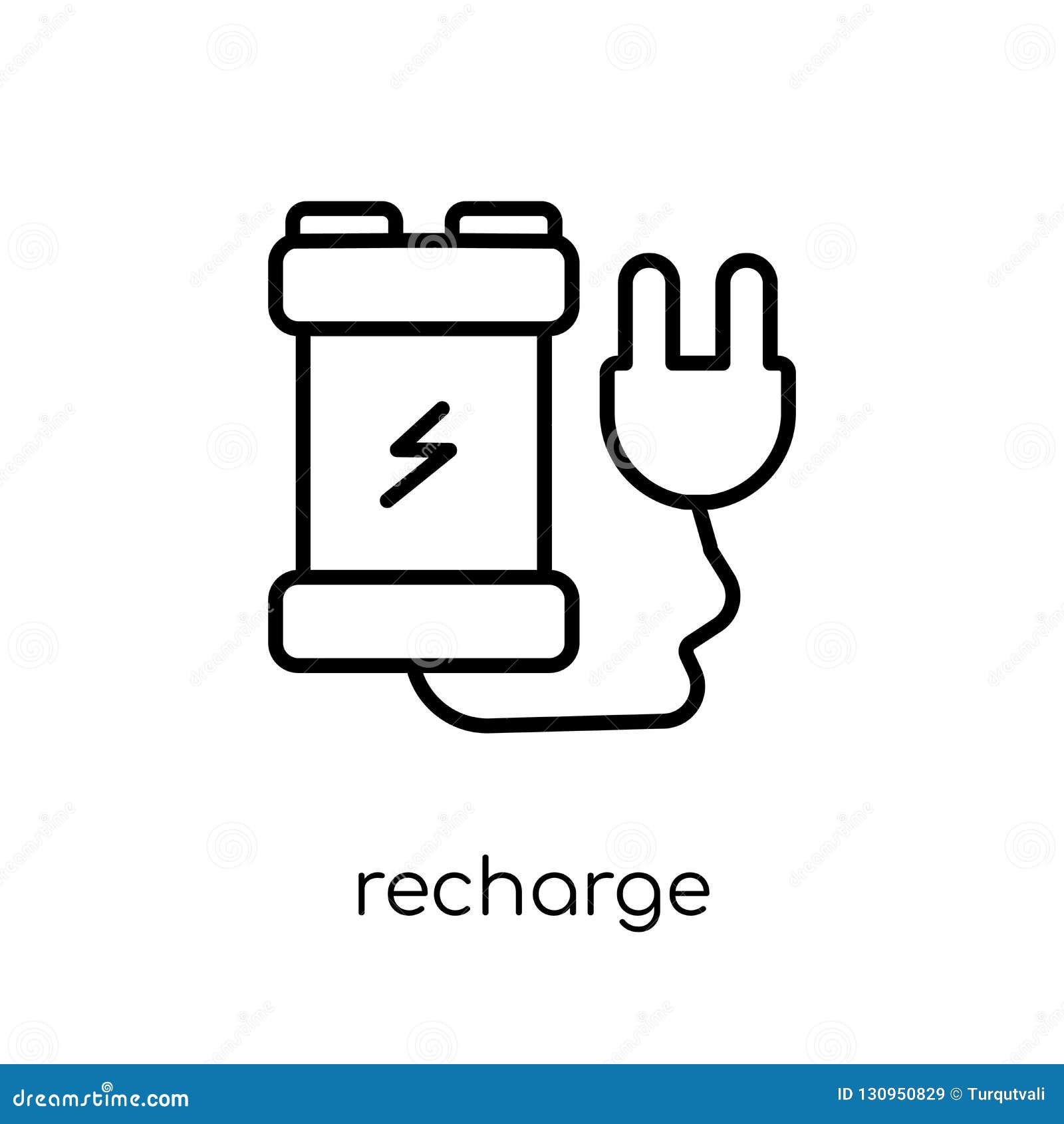 Recharge Icon. Trendy Modern Flat Linear Vector Recharge Icon on Stock ...