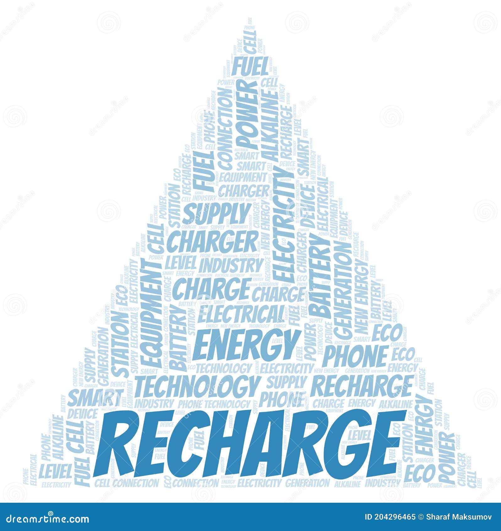 Recharge Typography Word Cloud Create with the Text only. Stock ...